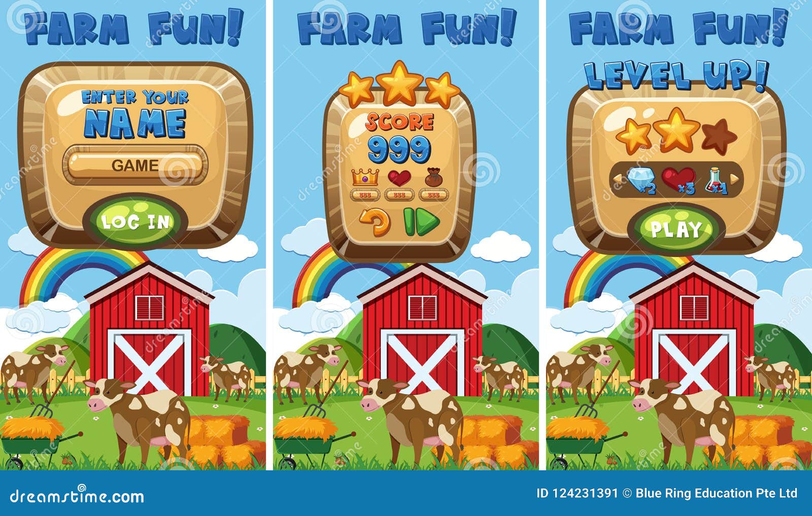 Farm Game Background 2d Application. Design. Tileable Horizontally ...