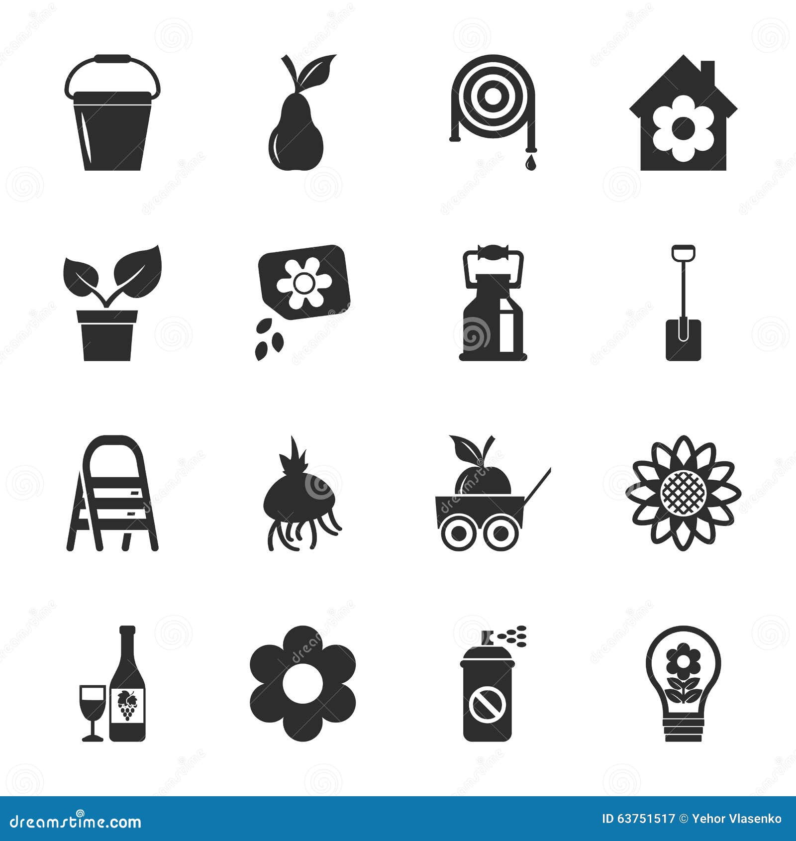 Farm, Gardening 16 Icons Universal Set for Web and Mobile Stock Vector ...