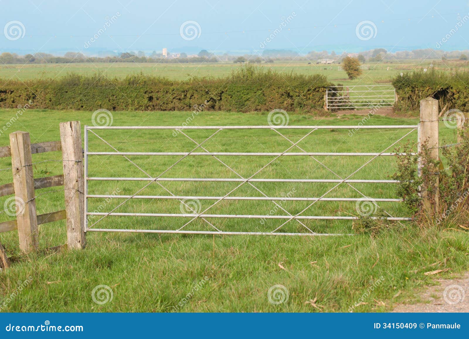 Farm Gates stock image. Image of hedgerow, enclosed, open - 34150409