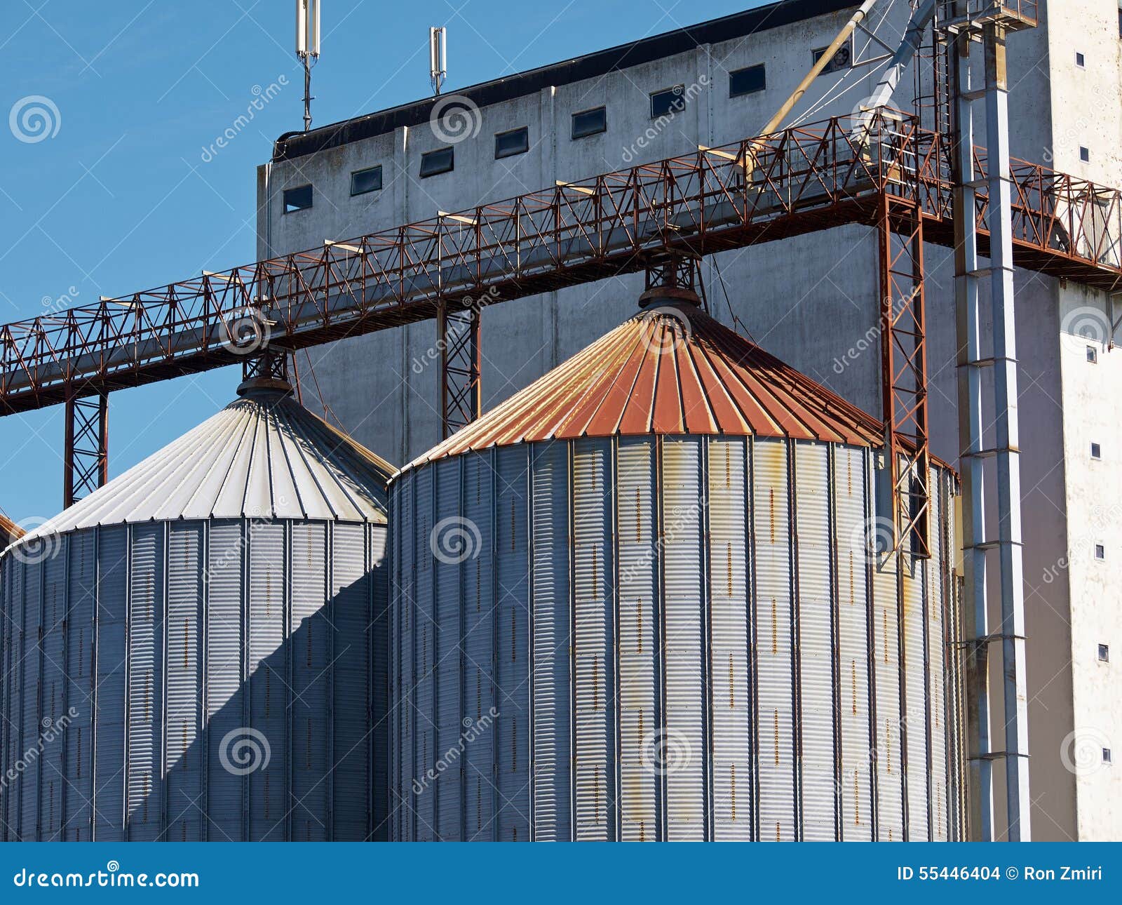 Farm grain silo stock photo. Image of outdoors, container - 55446404