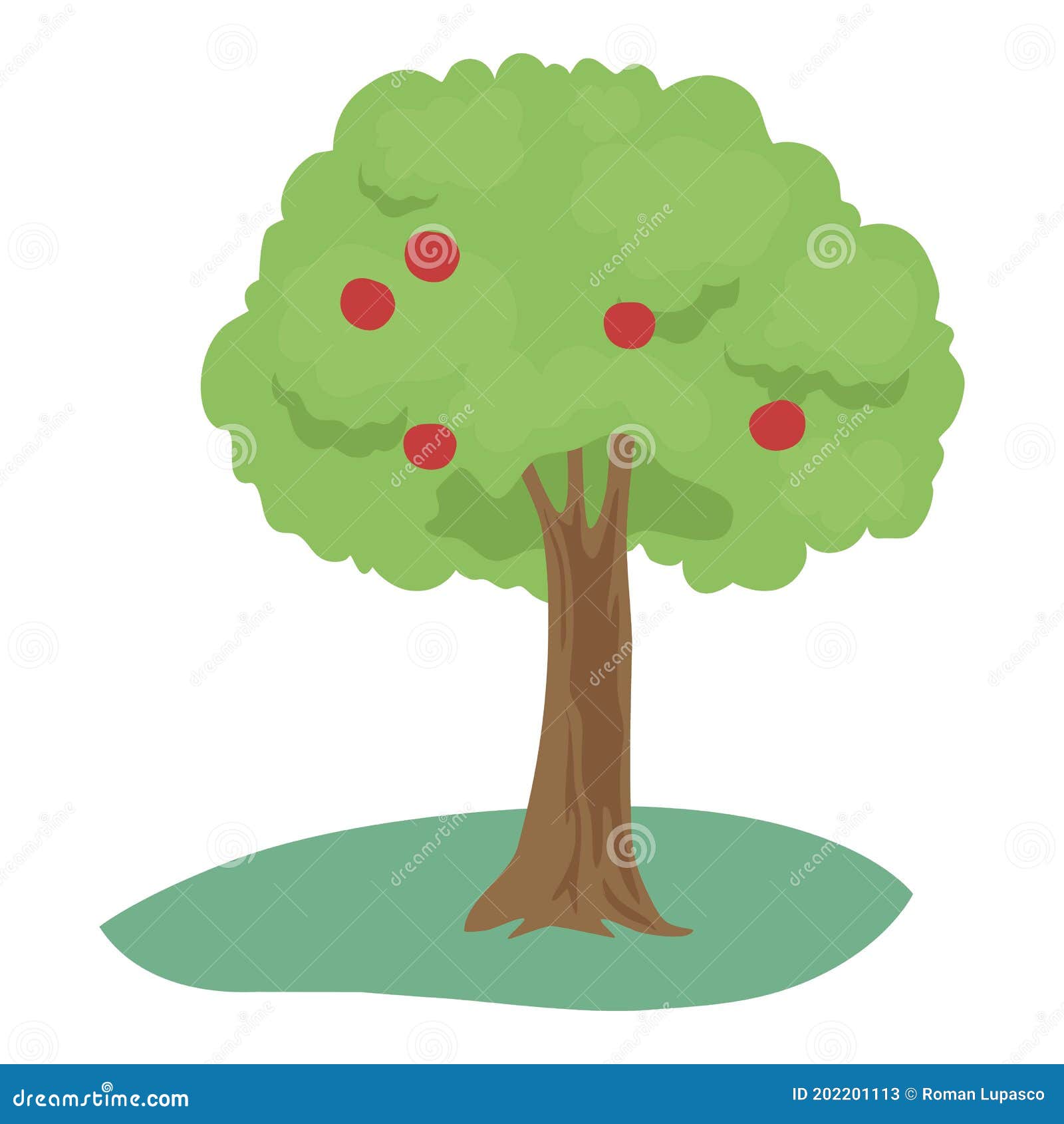 Farm Green Apple Tree Icon, Cartoon and Flat Style Stock Vector ...
