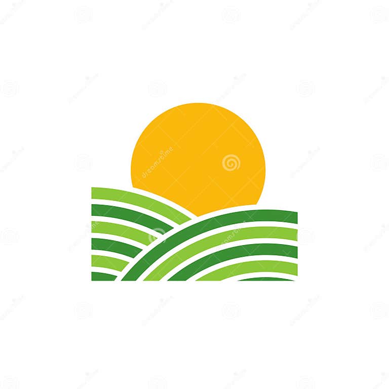 Farm Green Vector Template stock vector. Illustration of field - 59157324