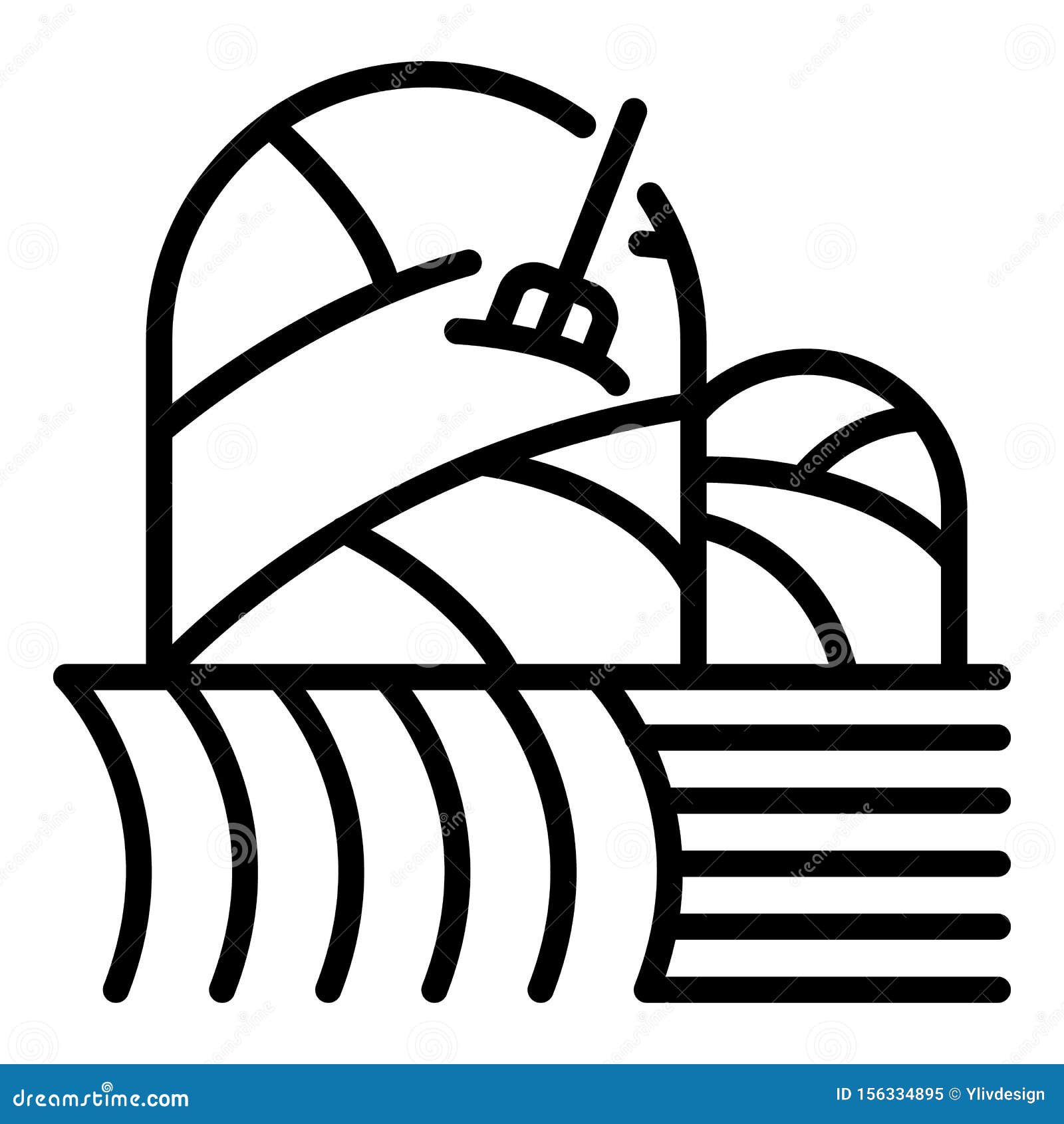 Farm Hay Icon, Outline Style Stock Vector - Illustration of meadow ...