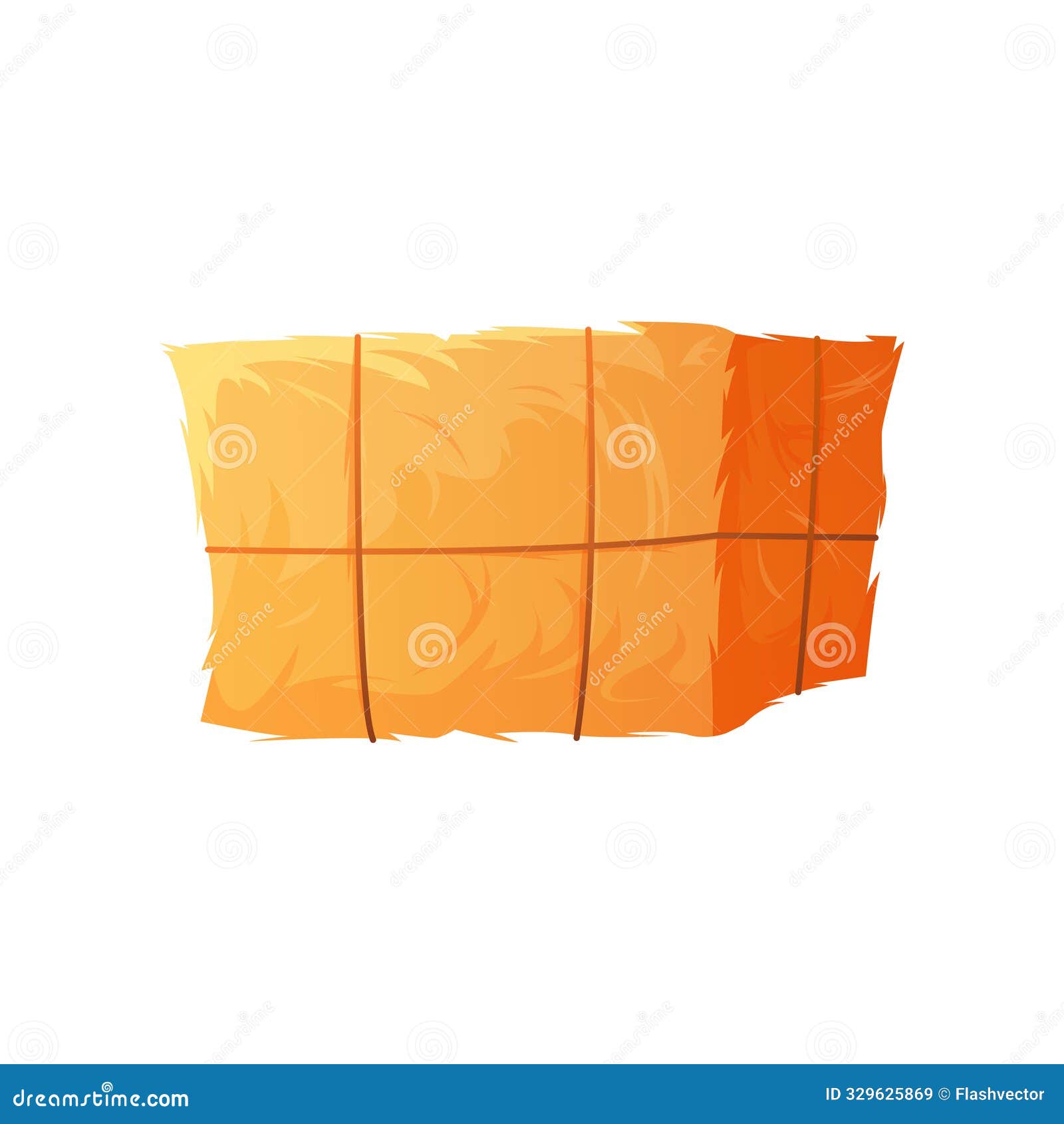 Farm Haycock, Rural Hay Stack, Dry Haystack of Rectangle Shape with Ropes Stock Vector ...