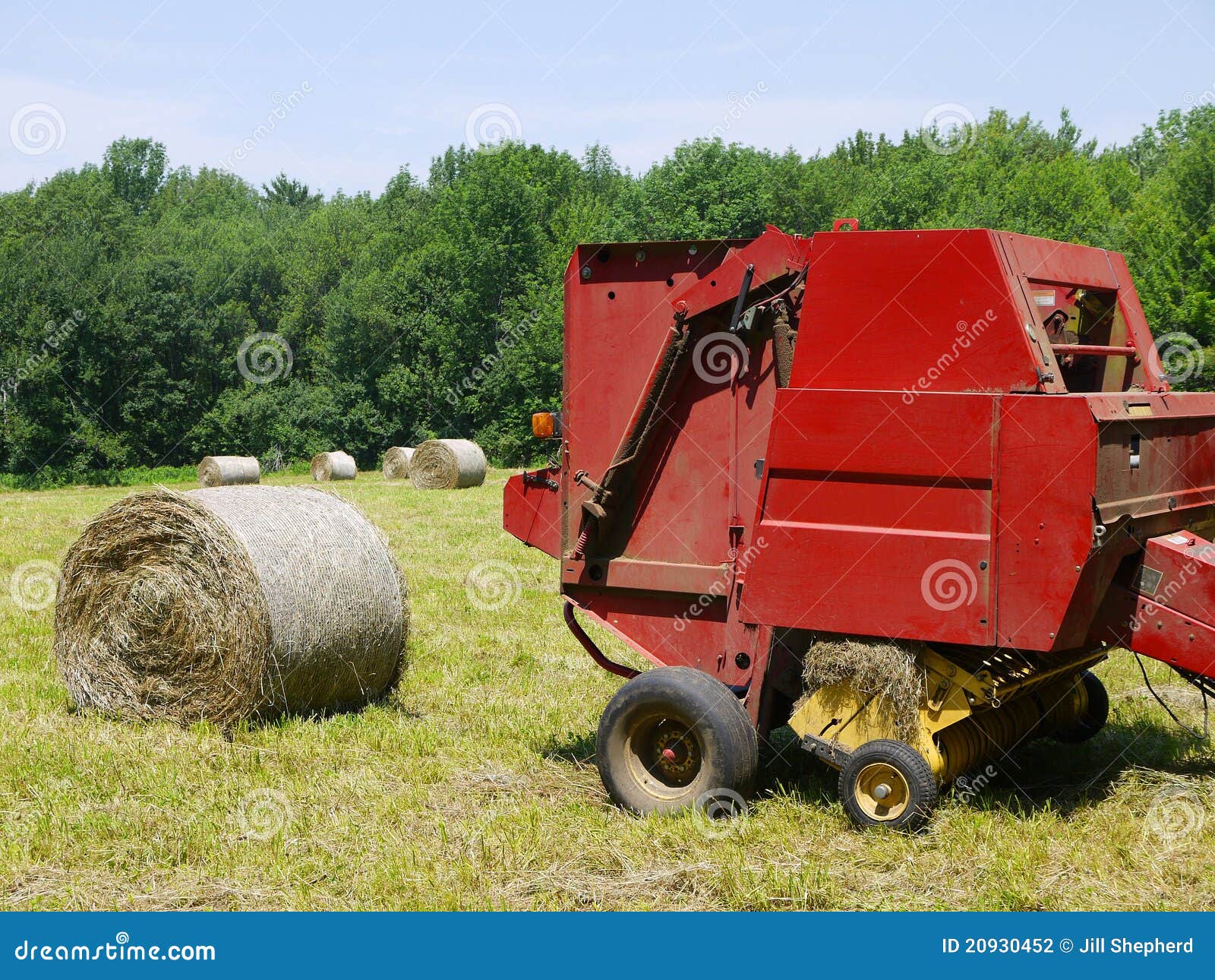 Farm: haymaking baler stock photo. Image of grass, mowing - 20930452