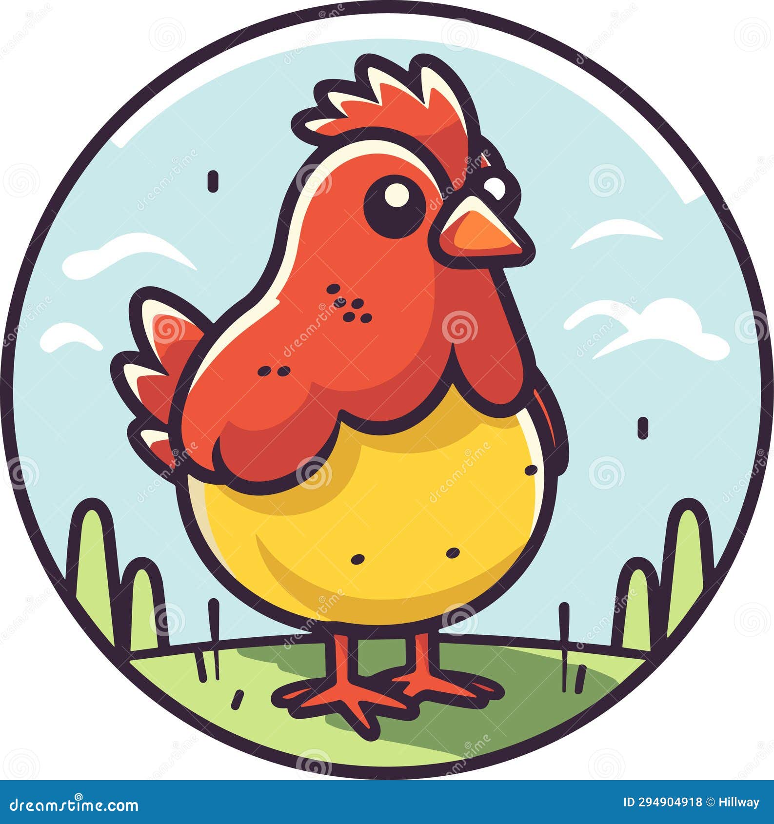 Farm Hen Chicken Vector. Simple Icon Logo Template Stock Vector ...