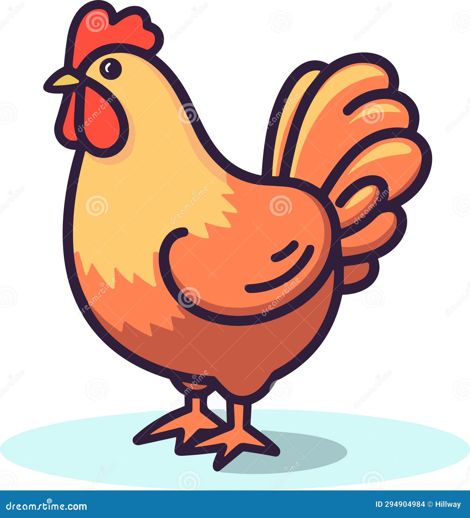 Farm Hen Chicken Vector. Simple Icon Logo Template Stock Vector ...