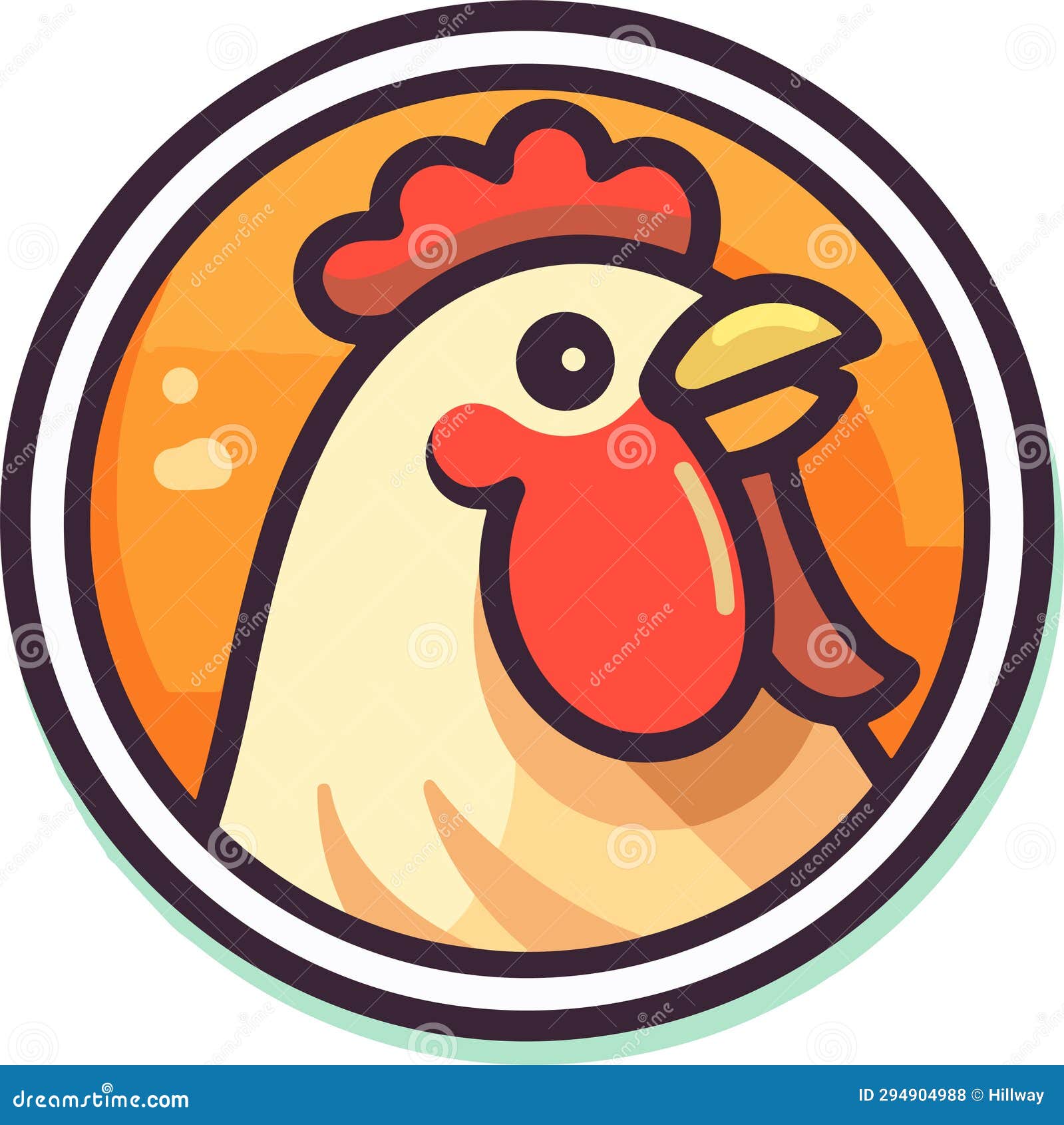 Farm Hen Chicken Vector. Simple Icon Logo Template Stock Vector ...