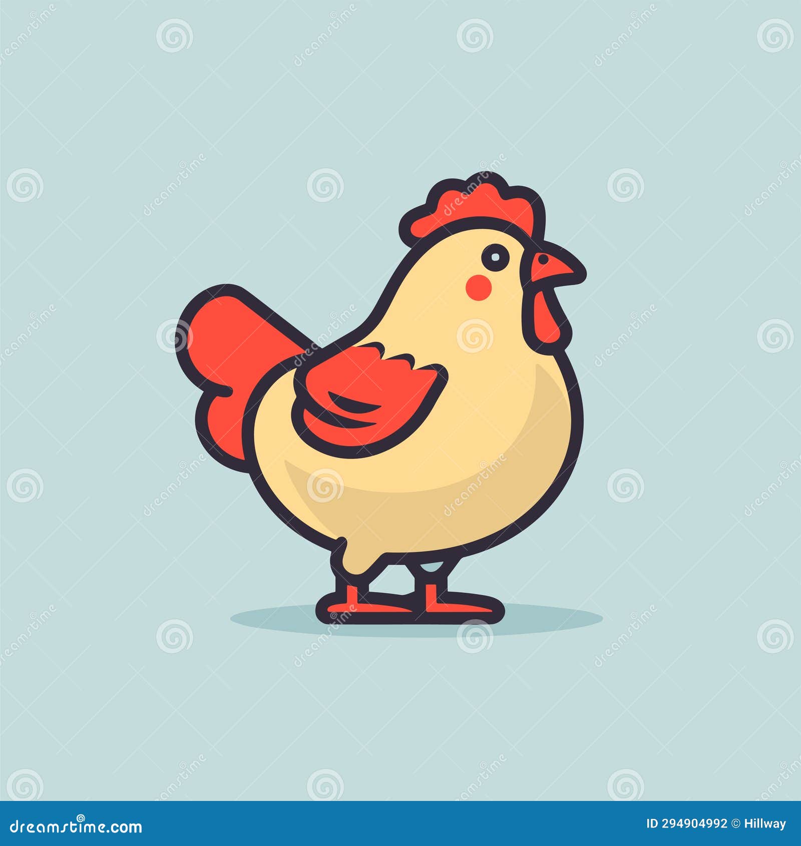 Farm Hen Chicken Vector. Simple Icon Logo Template Stock Vector ...