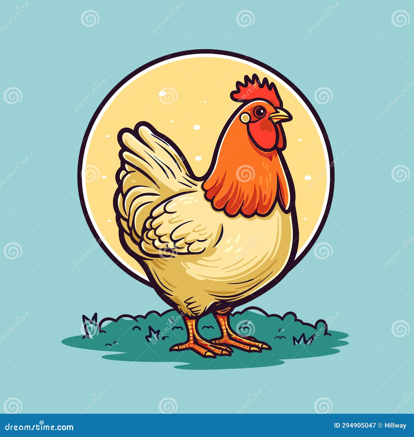 Farm Hen Chicken Vector. Simple Icon Logo Template Stock Vector ...