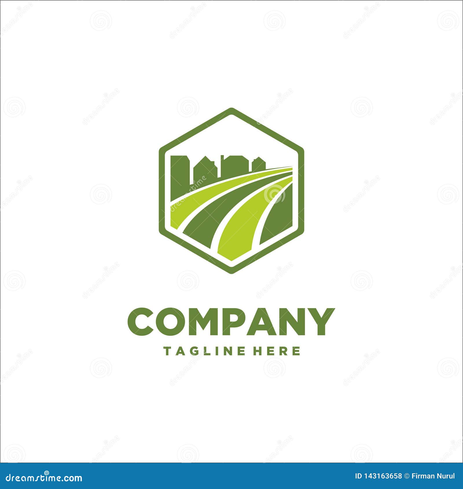Farm Hill Logo Template Vector Stock Vector - Illustration of flat ...