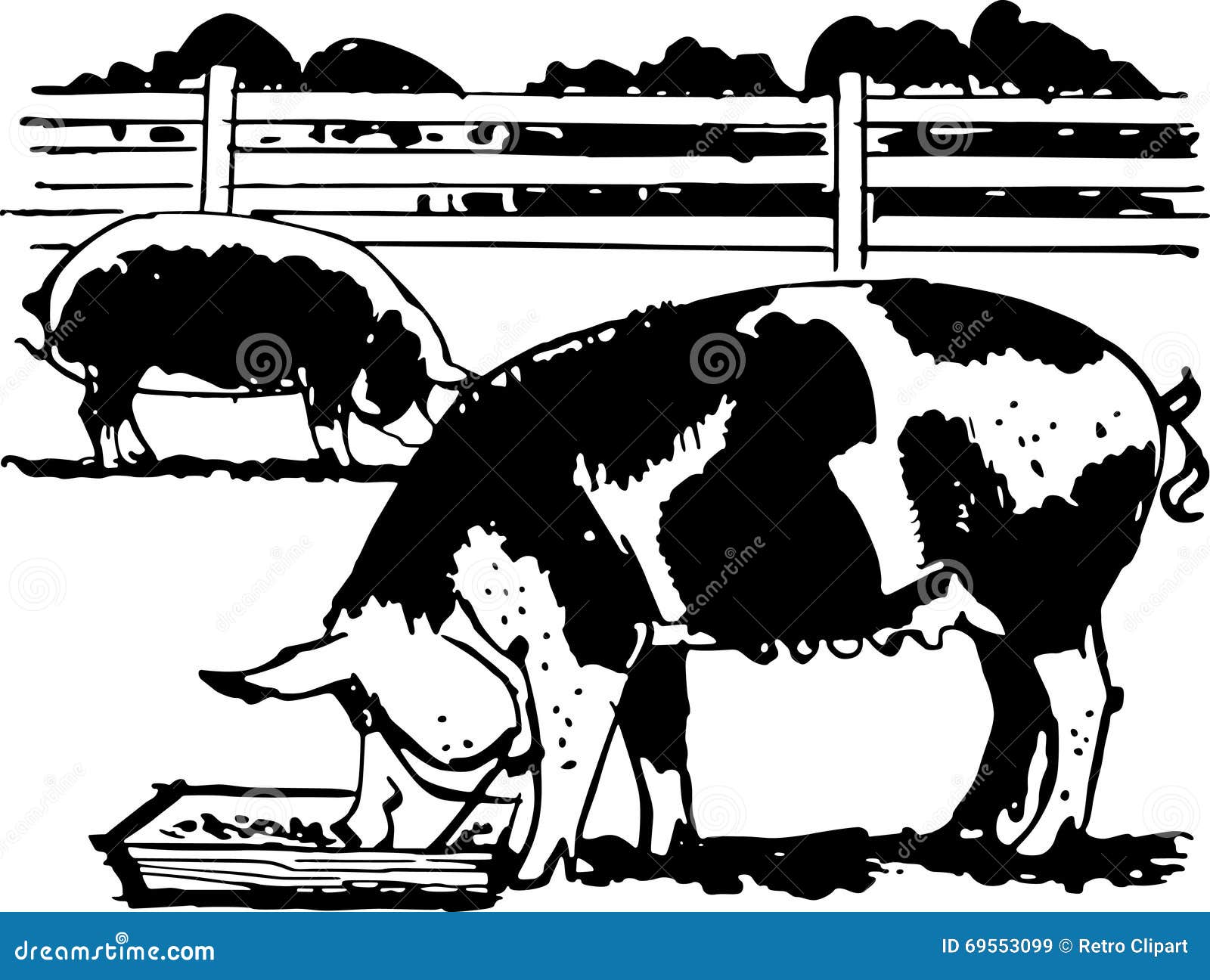 Farm Hogs stock illustration. Illustration of pens, barns - 69553099