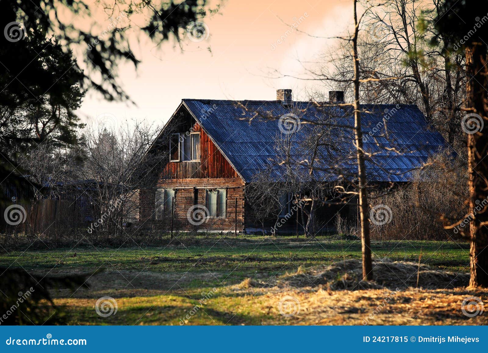 Farm house stock image. Image of fence, forest, agriculture - 24217815