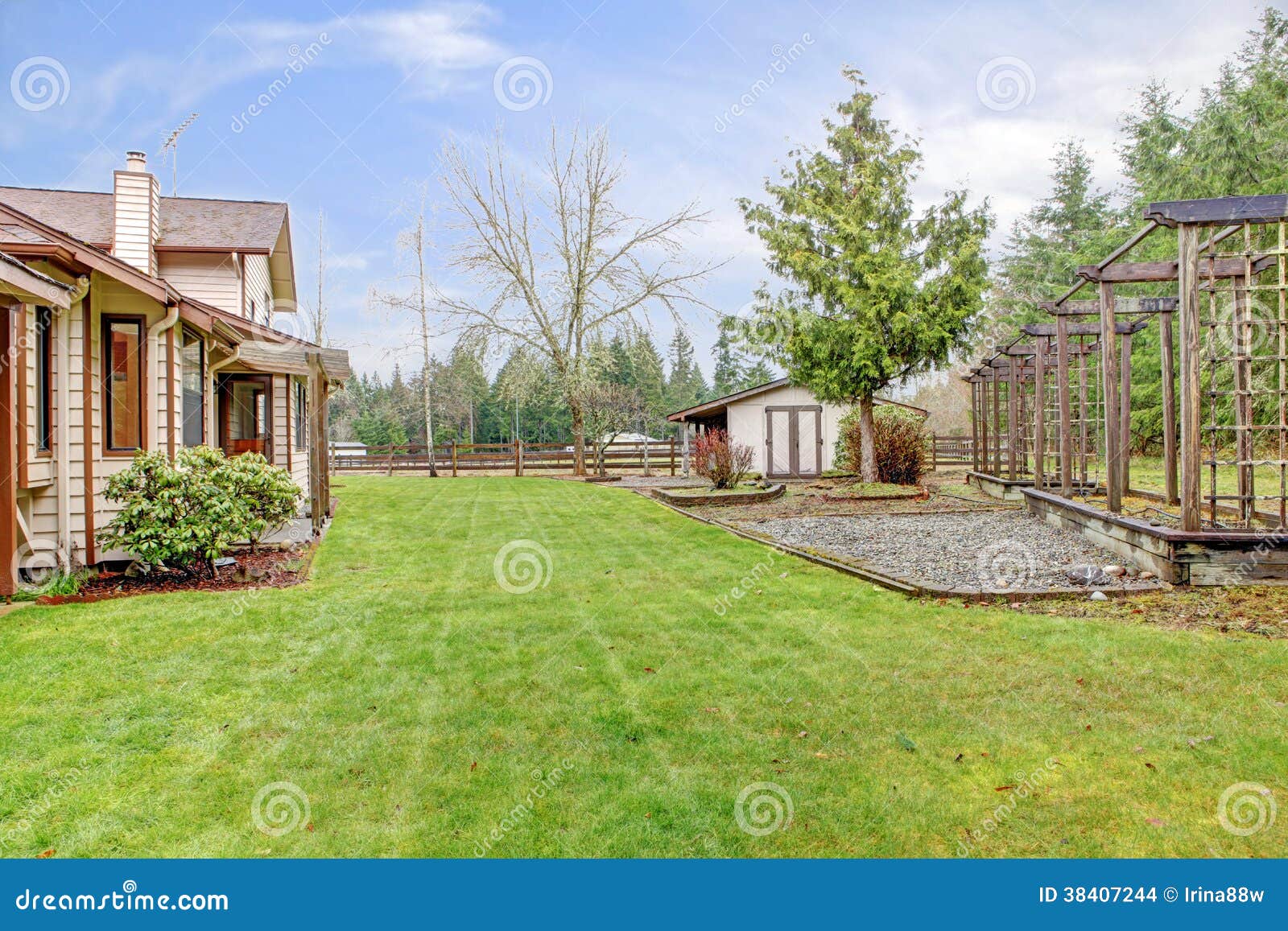 Farm house backyard stock photo. Image of grid, outside - 38407244