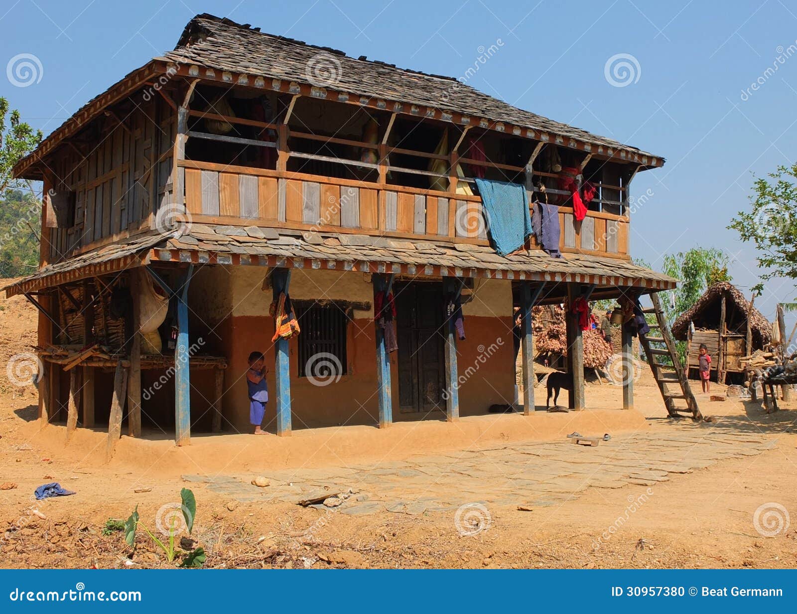 Farm house, central Nepal editorial image. Image of typical - 30957380