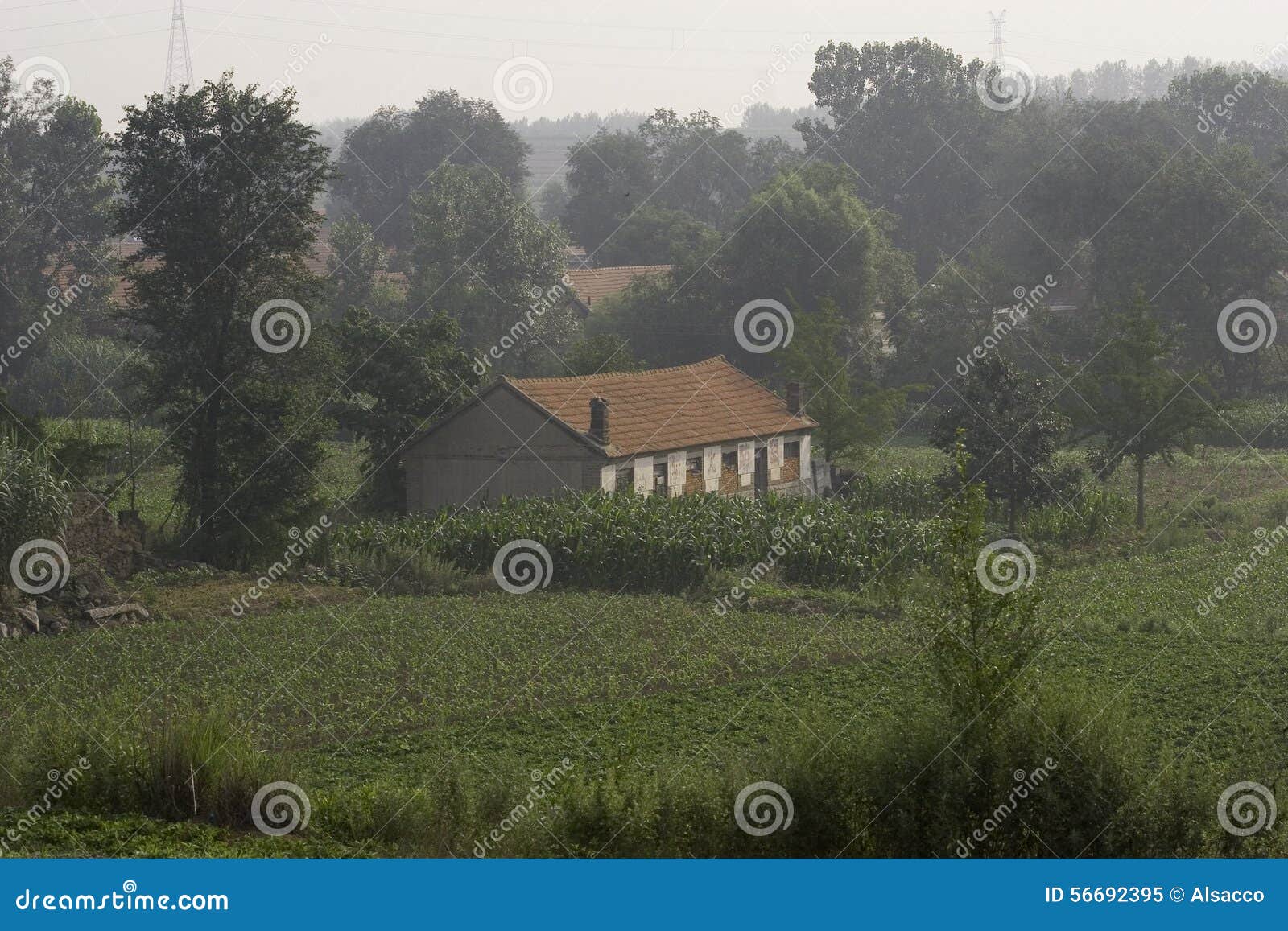 Farm house stock image. Image of house, shade, background - 56692395
