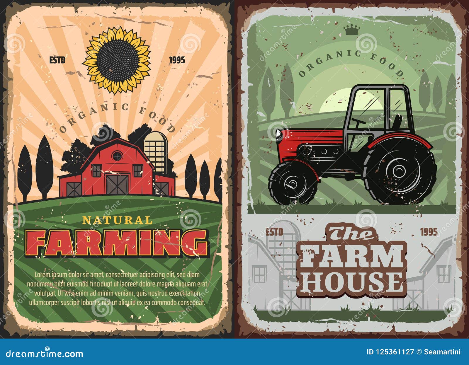 Farming Agriculture and Farm House Retro Poster Stock Vector ... Farming Agriculture and Farm House Retro Poster Stock Vector ...