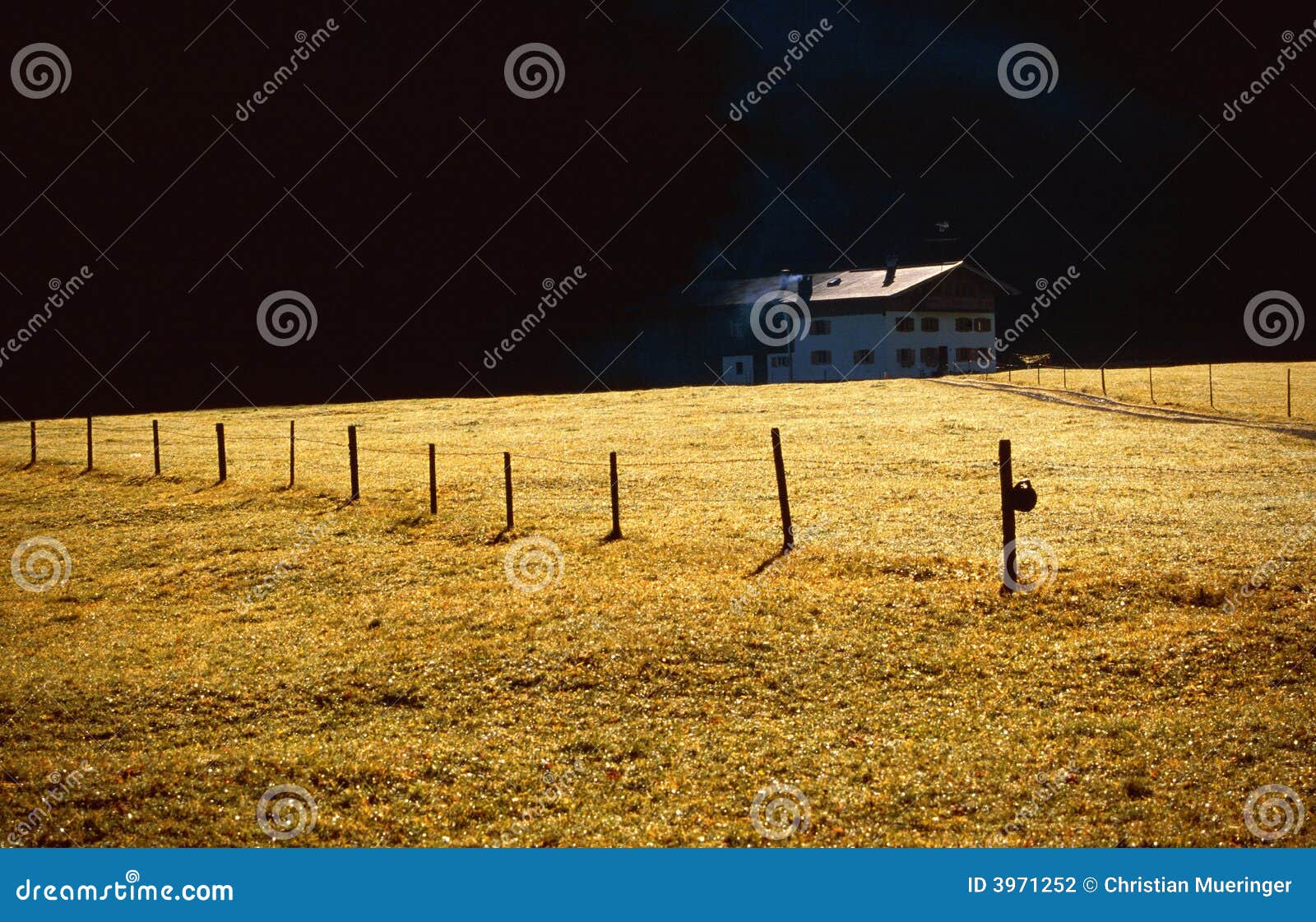 Farm house in the valley stock photo. Image of october - 3971252