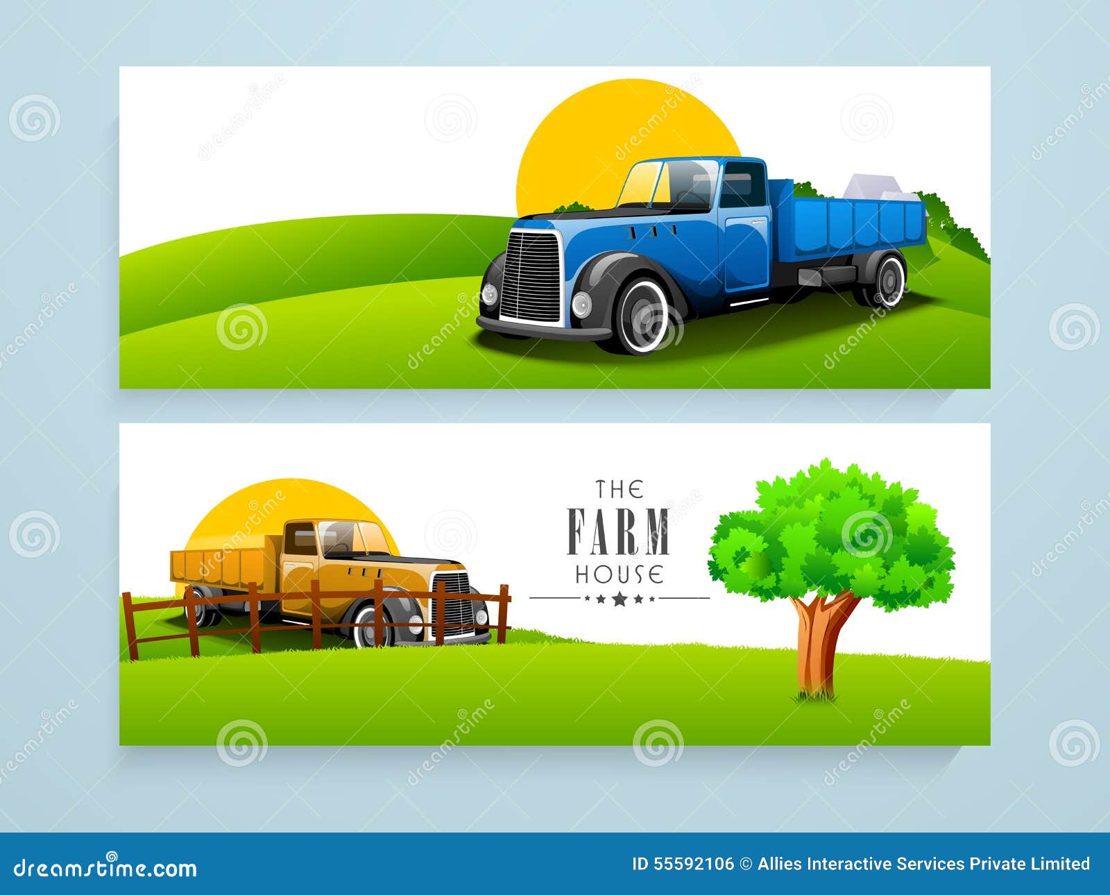 Farm House Website Header or Banner. Stock Illustration - Illustration ...