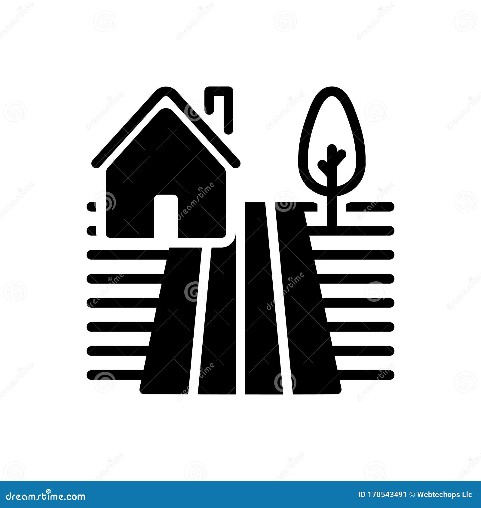 Black Solid Icon for Farm, Land and Ground Stock Vector - Illustration ...