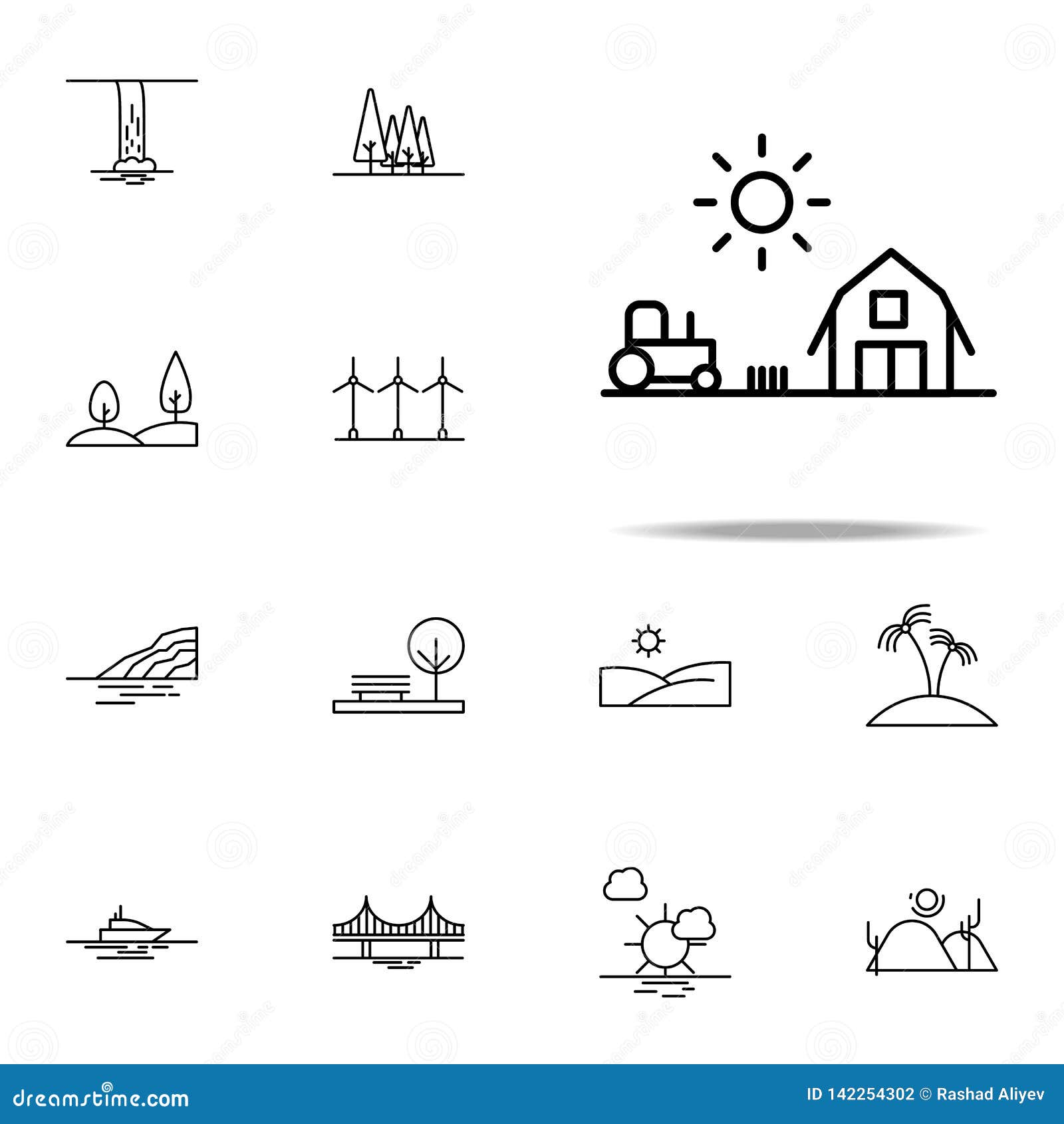 Farm Icon. Landspace Icons Universal Set for Web and Mobile Stock ...