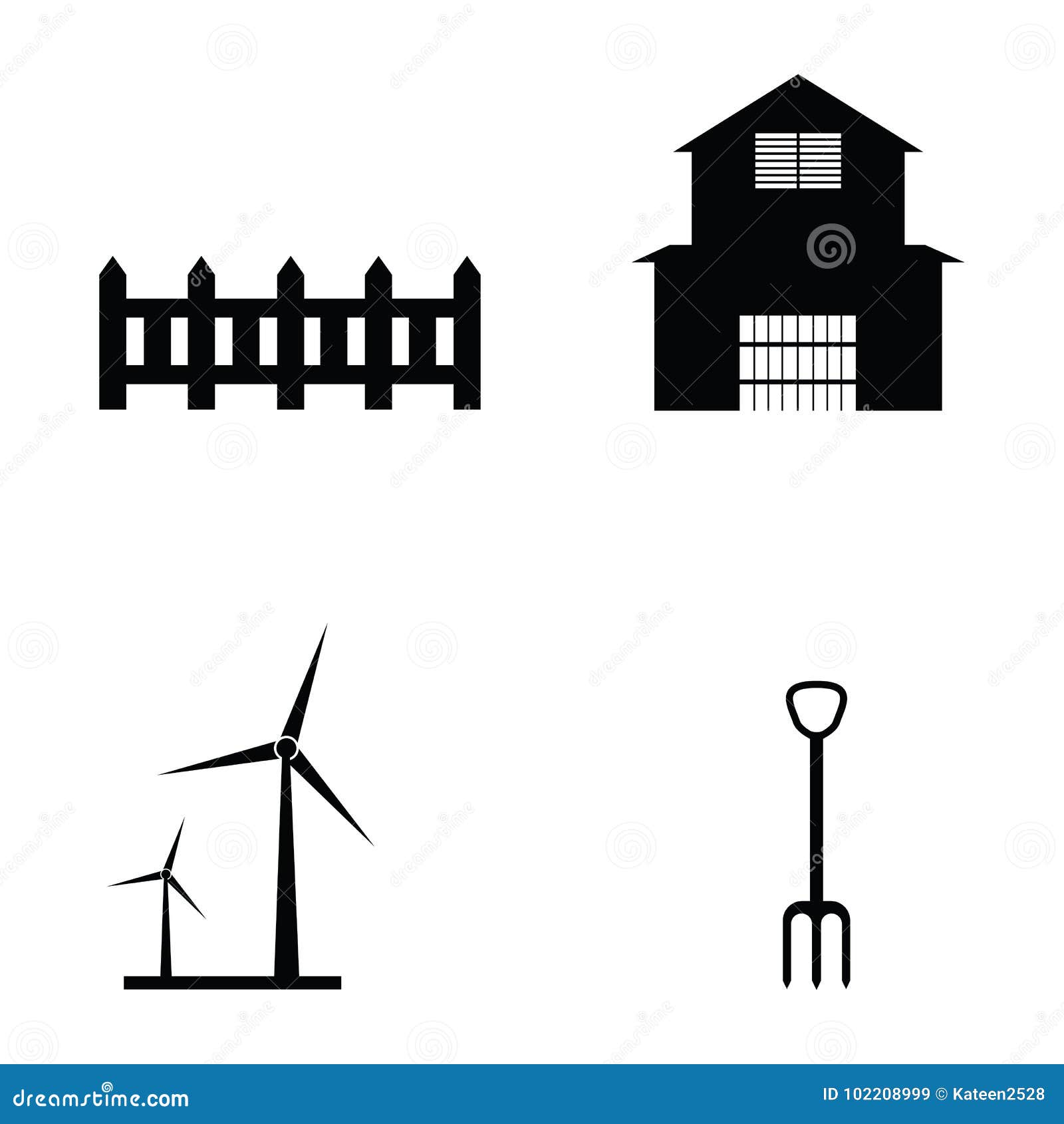 Farm icon set stock vector. Illustration of wheat, icon - 102208999