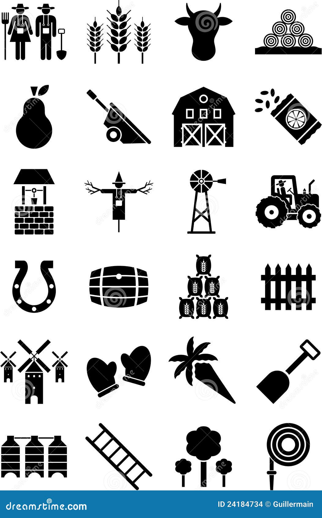 Farm icons stock vector. Illustration of food, land, seeds - 24184734