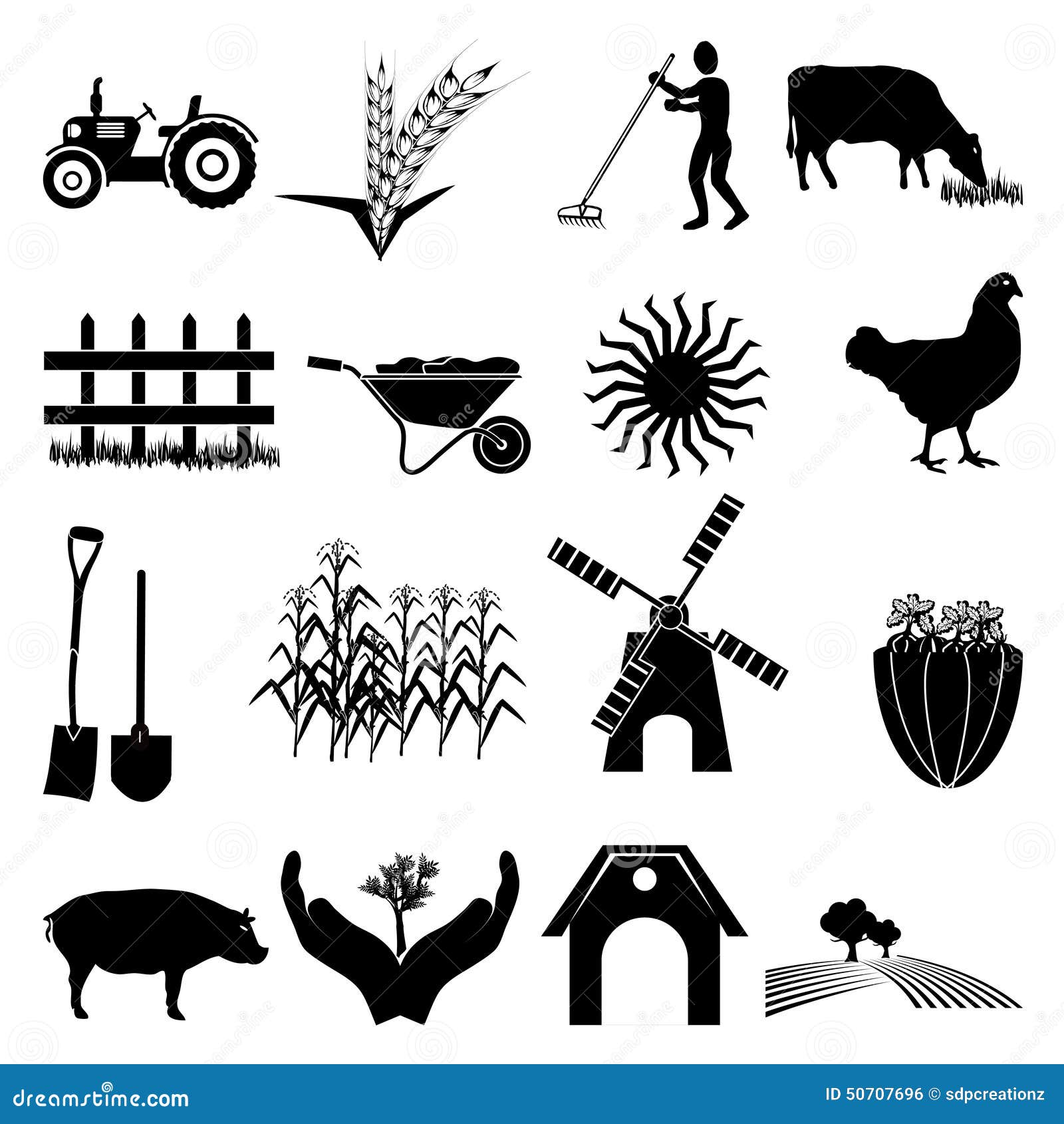 Farm Icons Cartoon Vector | CartoonDealer.com #41788489