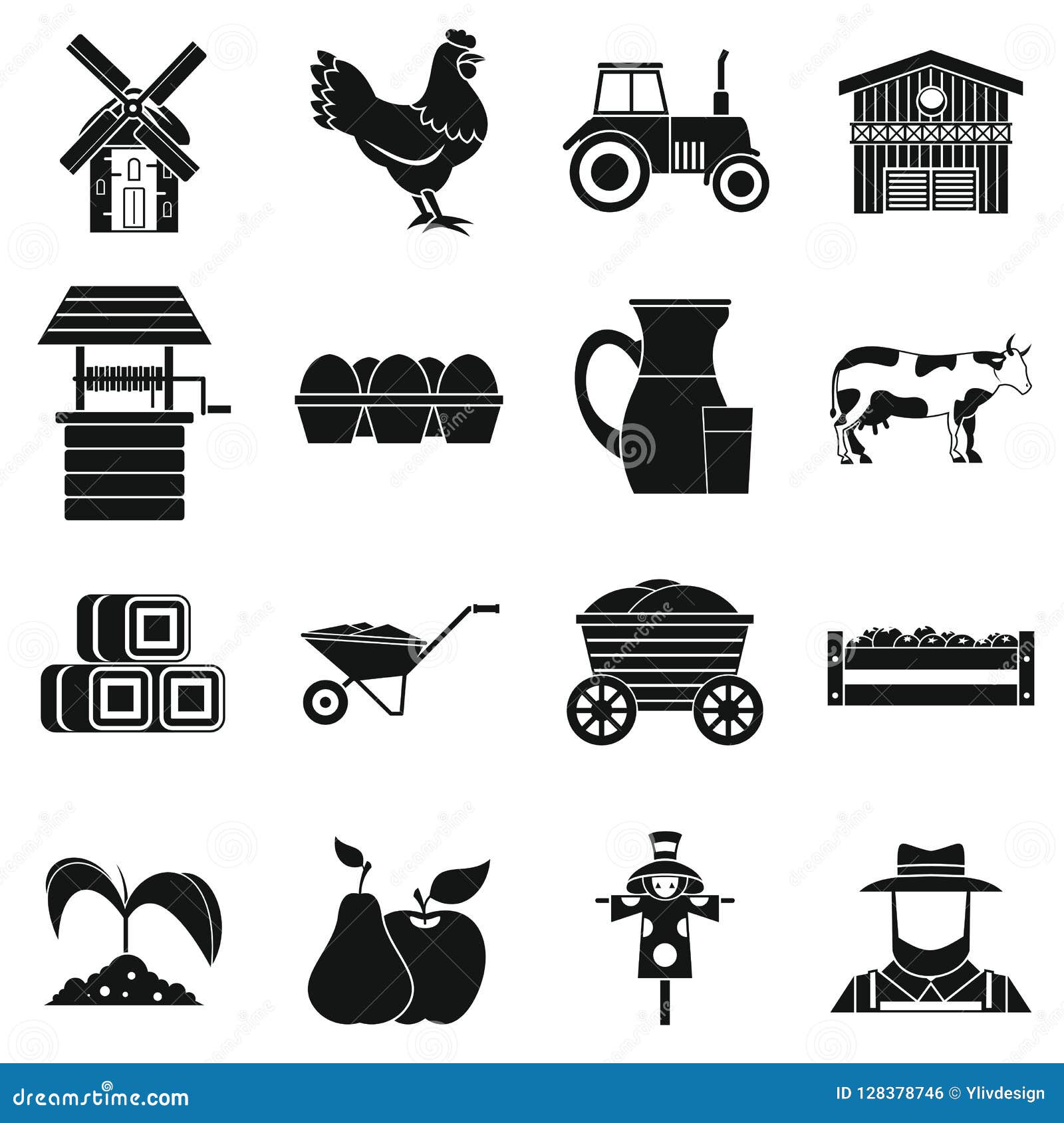 Farm Icons Set, Simple Style Stock Illustration - Illustration of ... Farm Icons Set, Simple Style Stock Illustration - Illustration of ...