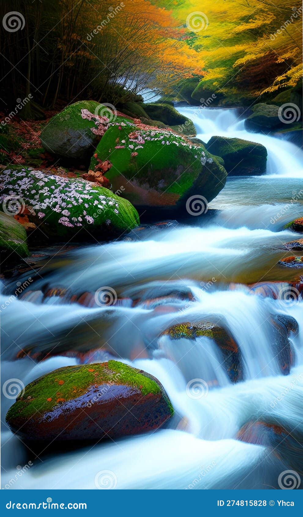 Water Falling Down Stream Illustration Artificial Intelligence Artwork ...