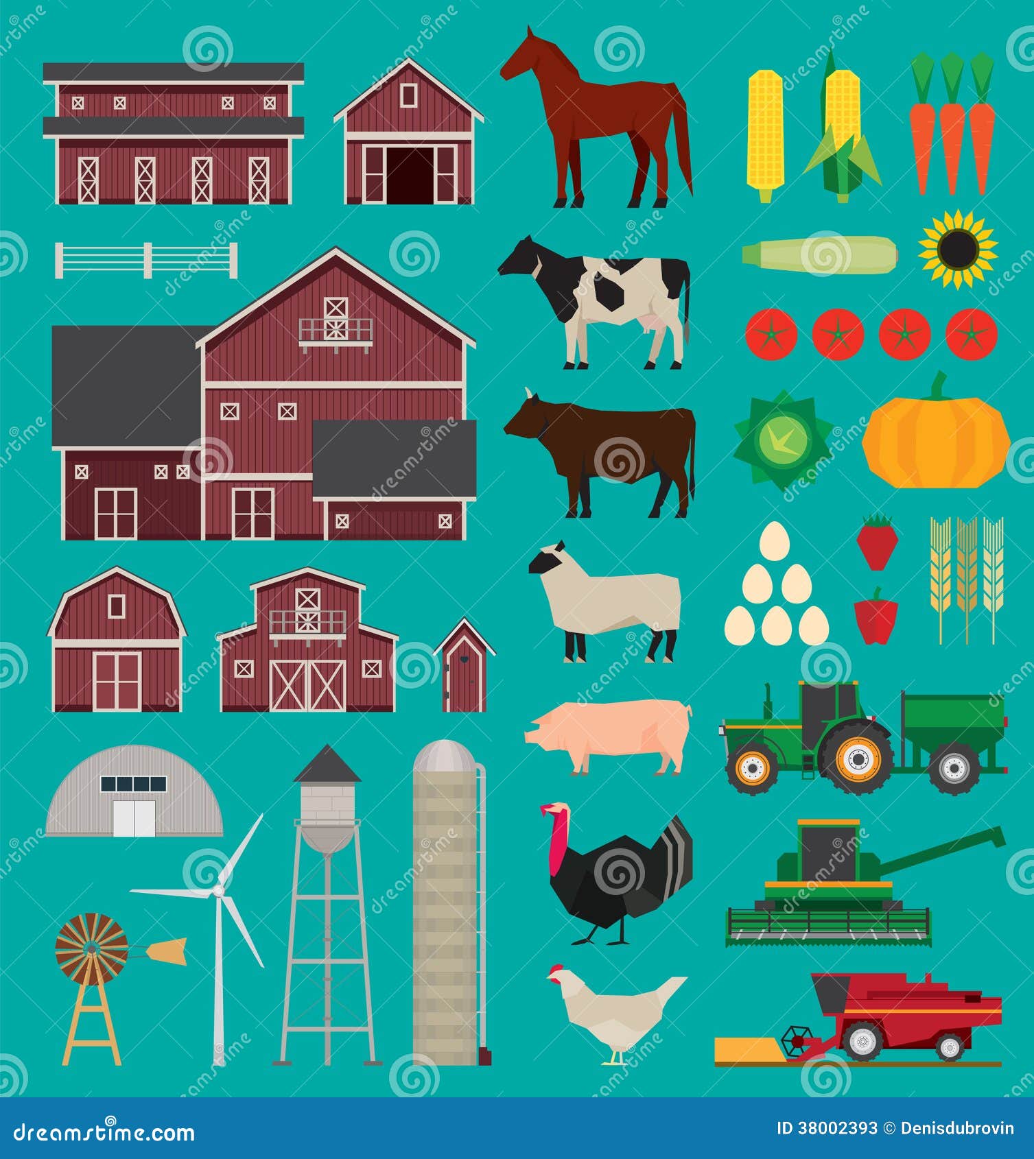 Farm infographic set stock vector. Illustration of corn - 38002393