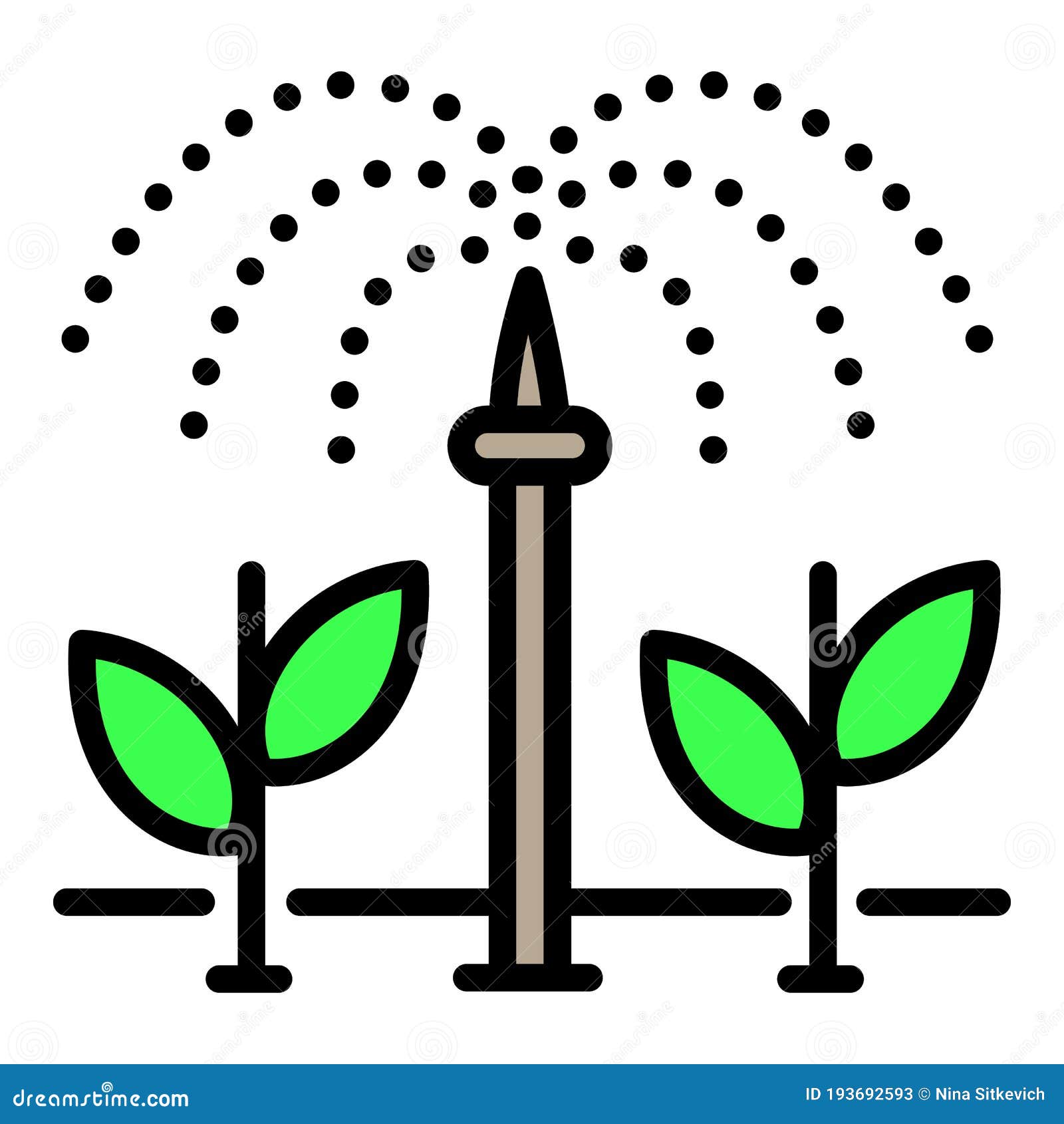 Farm Irrigation Icon, Outline Style Stock Vector - Illustration of icon ...
