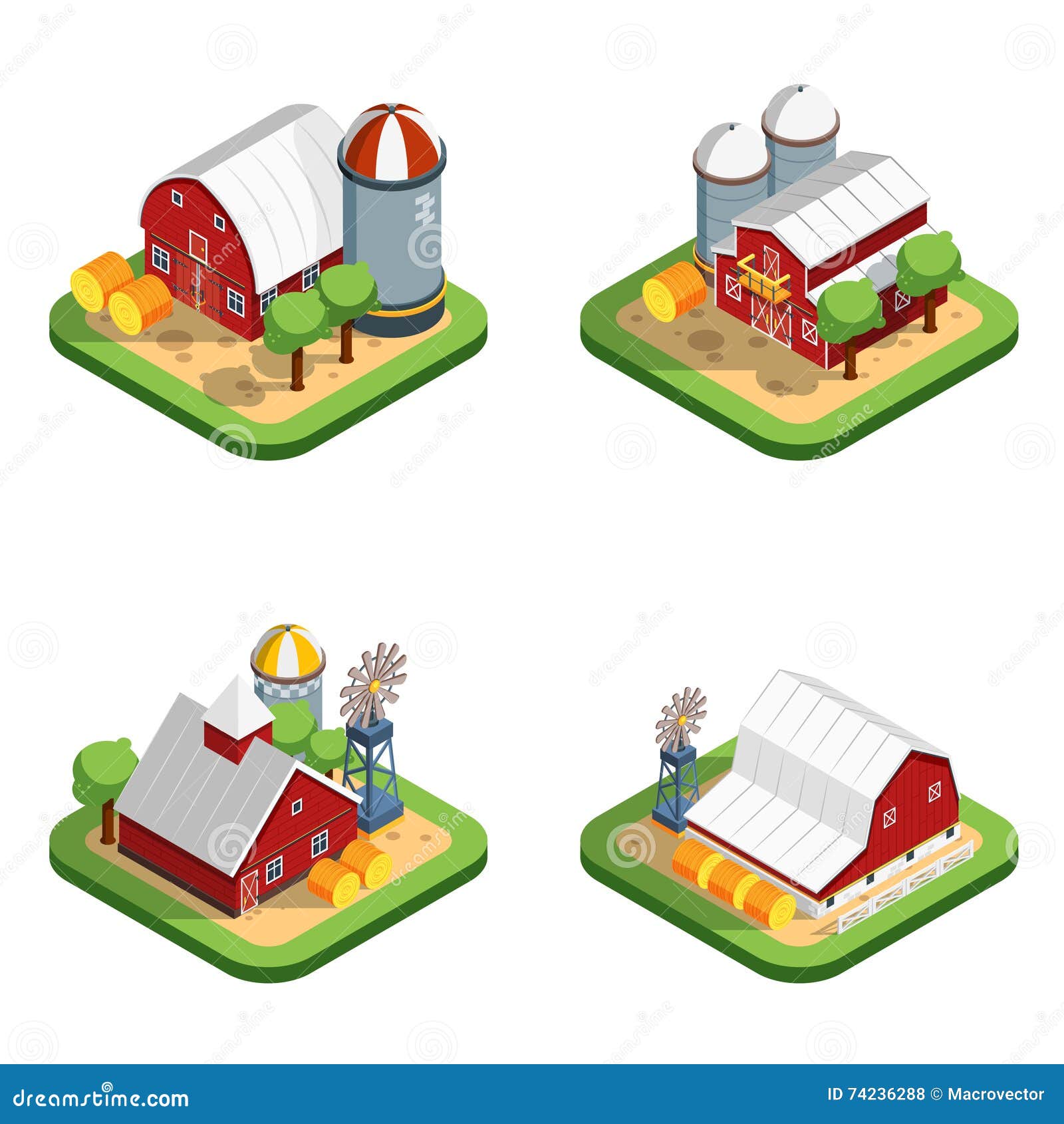 Farm Isometric Compositions Stock Vector - Illustration of agronomy ...