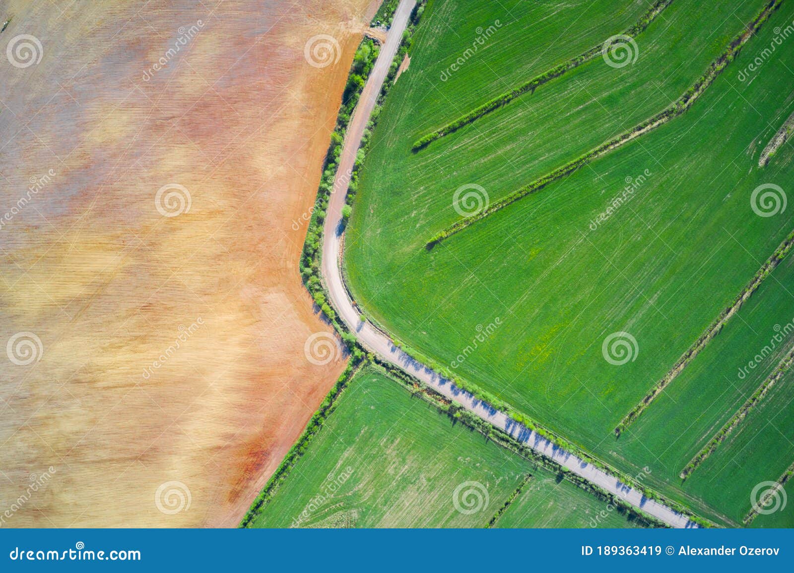 Farm Land and Meadow Aerial View Stock Image - Image of agricultural ...
