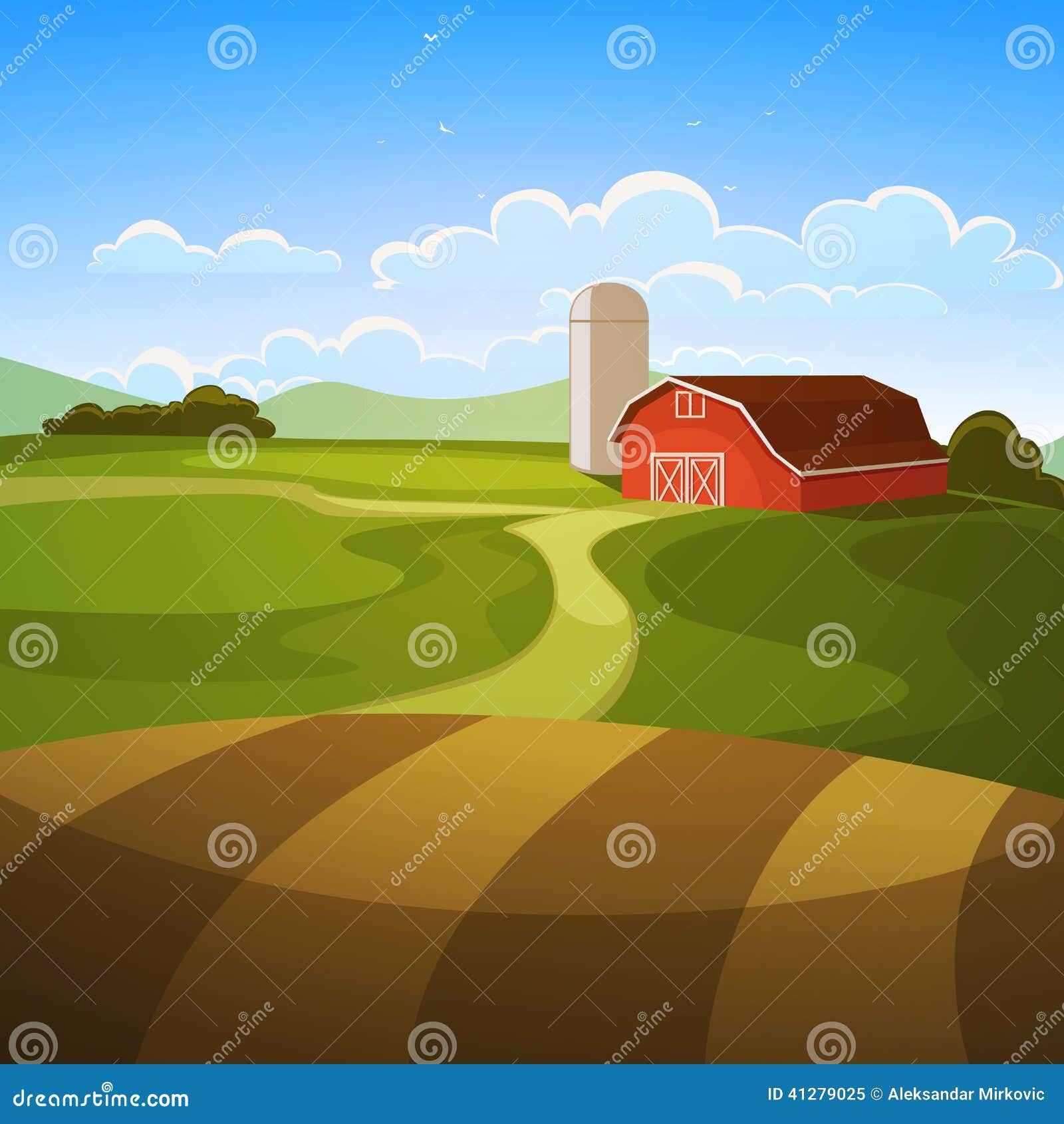 Farm Landscape stock vector. Illustration of life, produce - 41279025