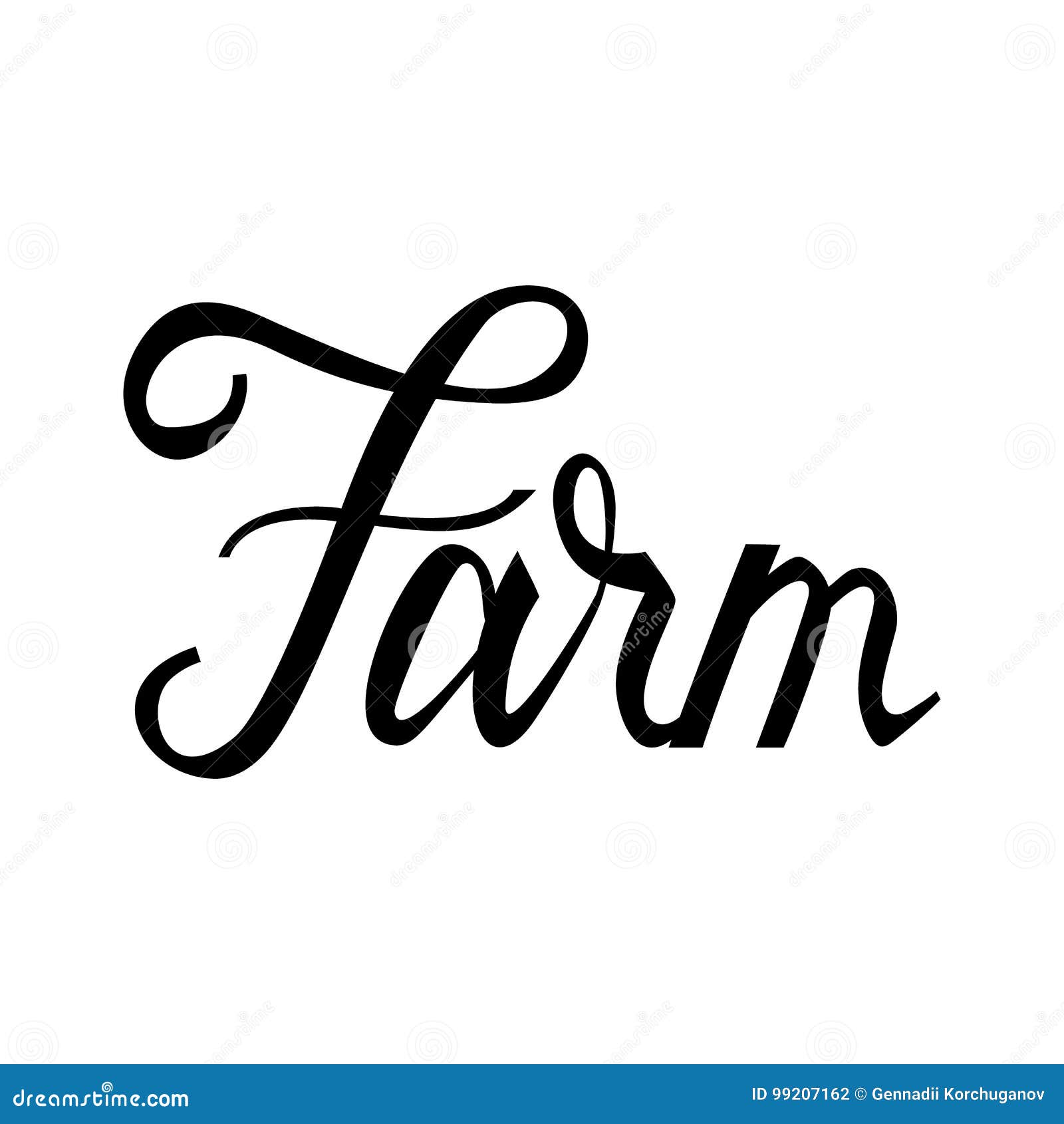 Farm lettering text stock vector. Illustration of banner - 99207162