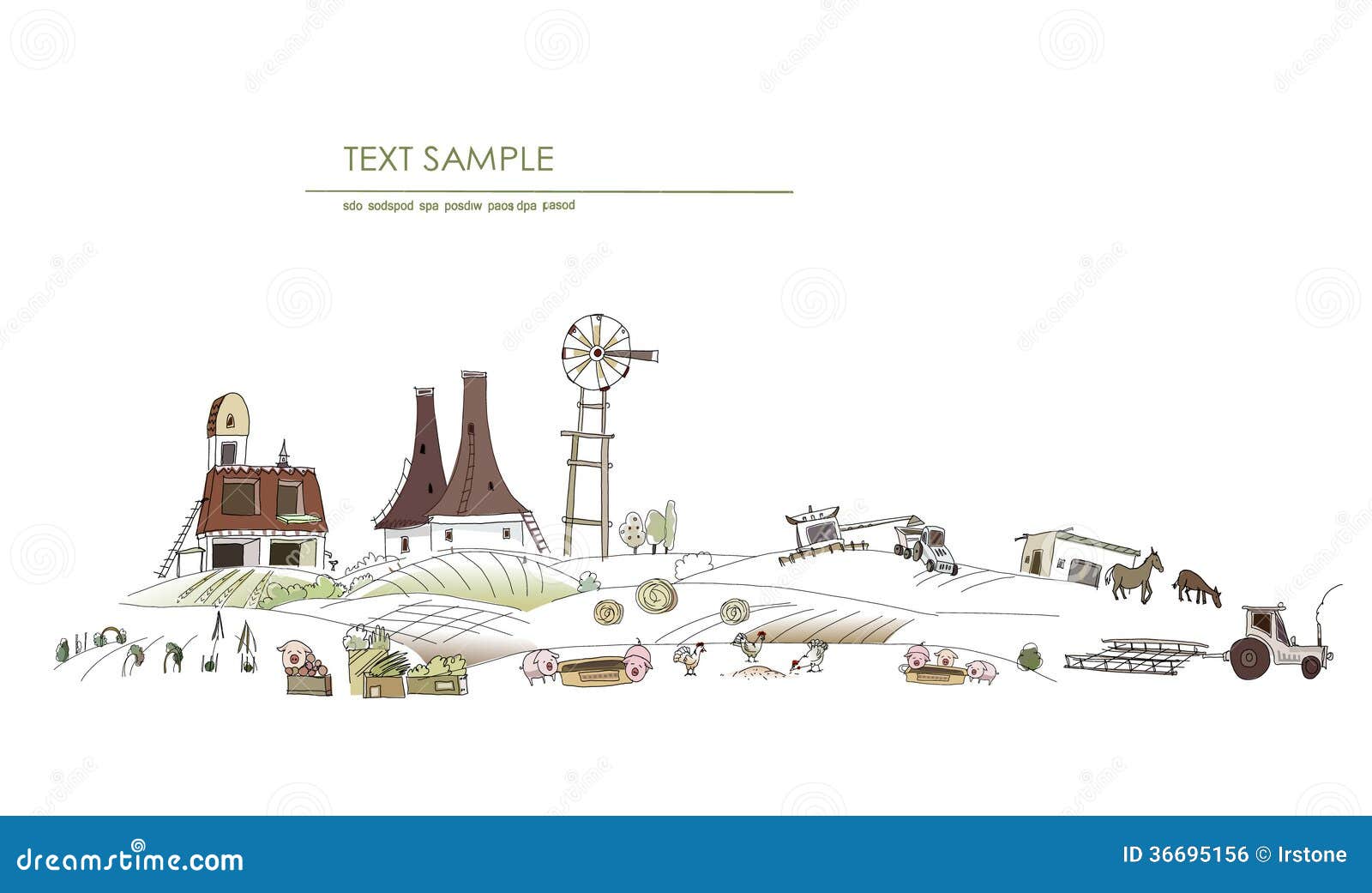 Farm life illustration stock vector. Illustration of crop - 36695156