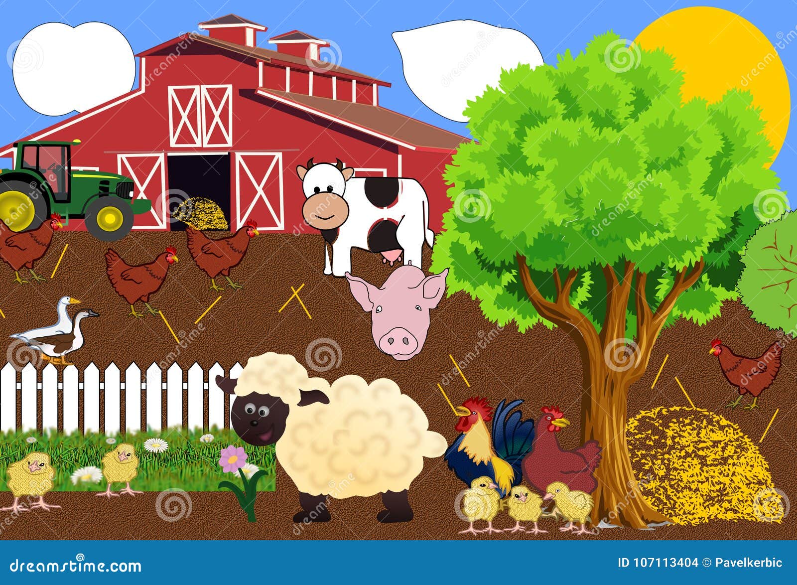 Farm Life in the Summertime Stock Vector - Illustration of earth ...
