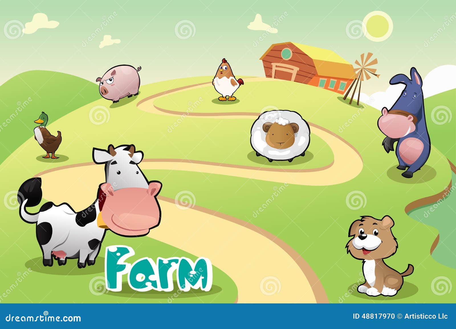 Farm life stock vector. Illustration of vector, clipart - 48817970
