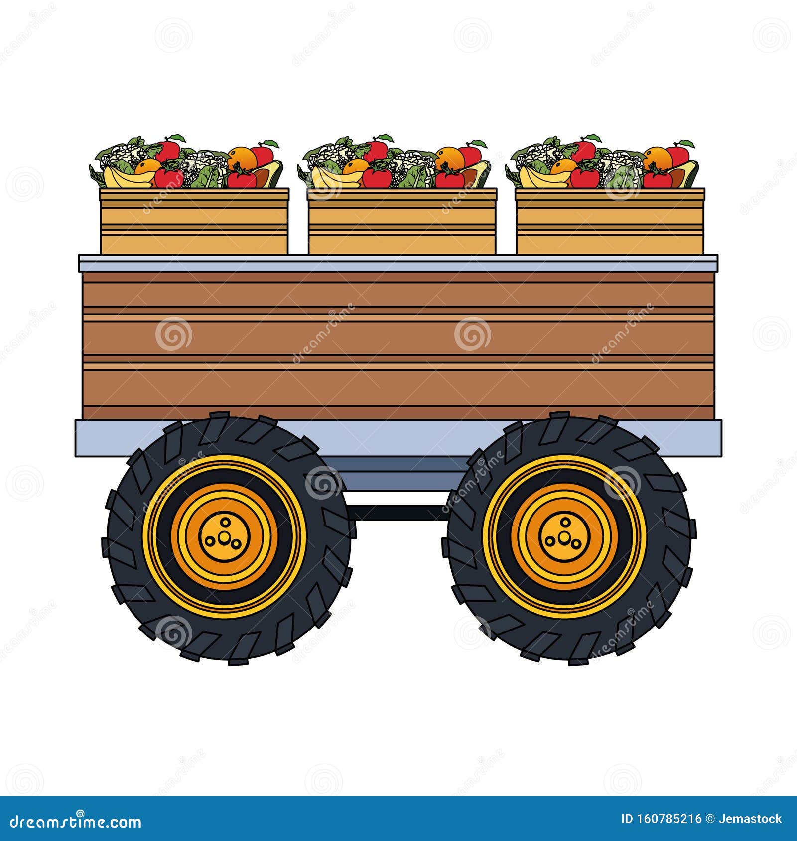 Farm Load of Boxes with Vegetables Stock Vector - Illustration of ...