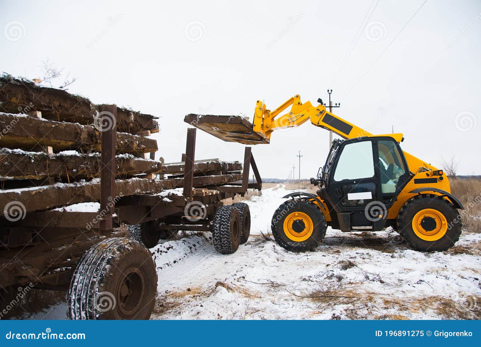 Farm loader at work stock image. Image of farm, machinery - 196891275