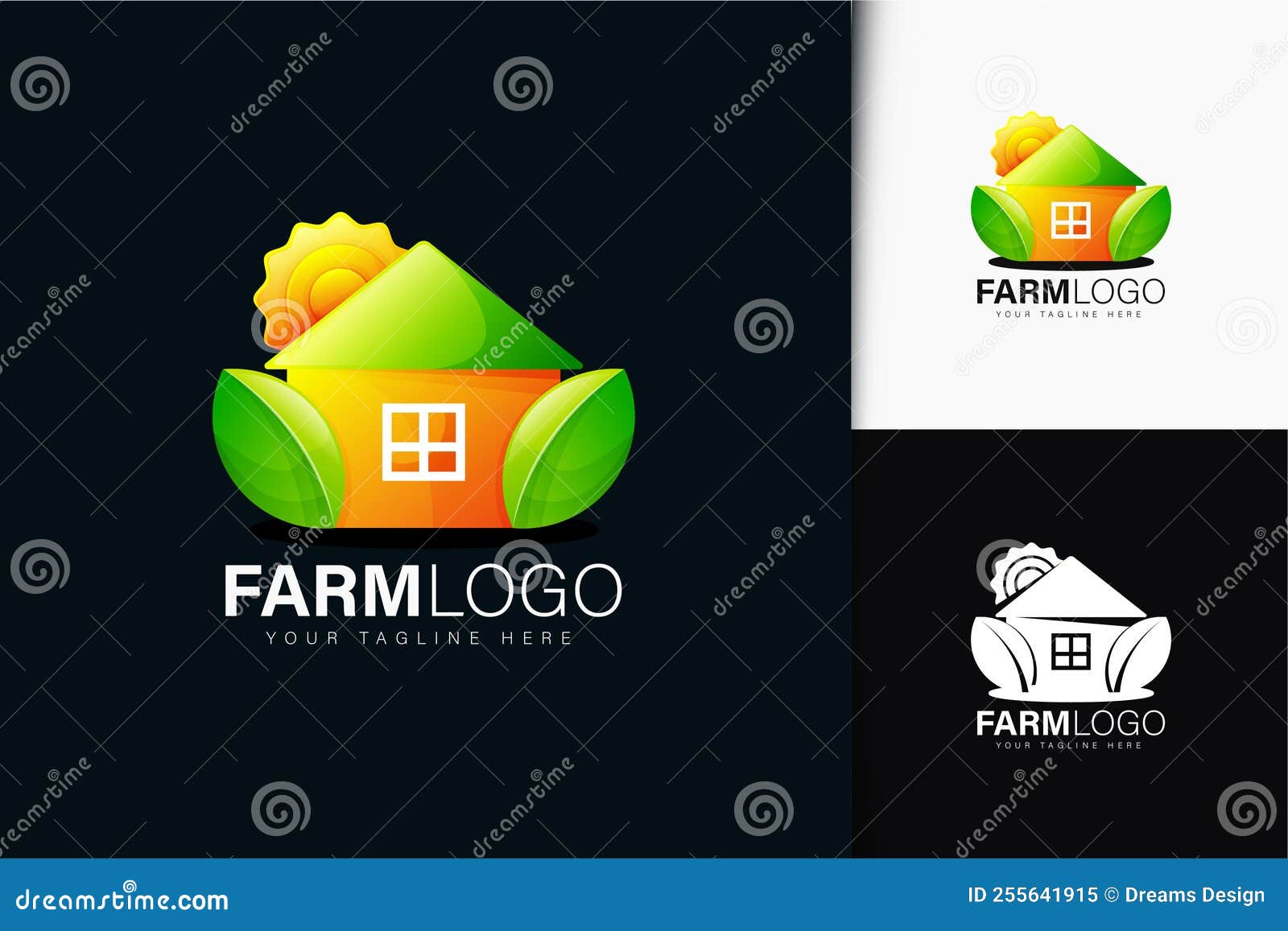 Farm Logo Design with Gradient Stock Vector - Illustration of abstract ...