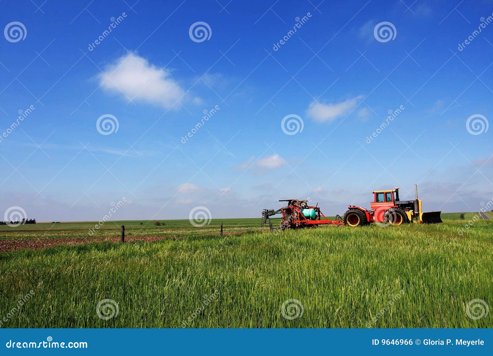 Farm Machinery in Field stock photo. Image of blue, field - 9646966