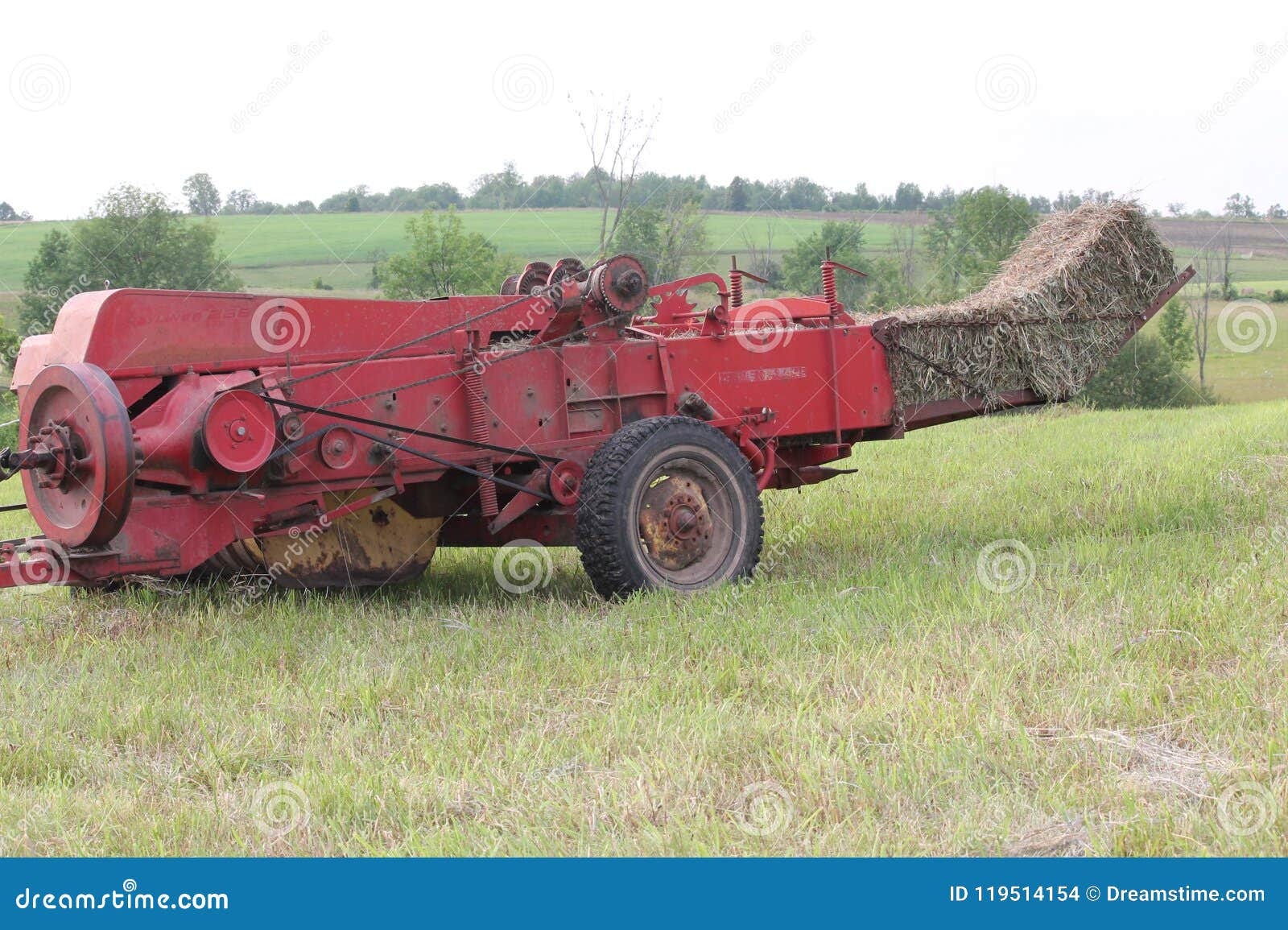 Hay making machinery stock photo. Image of country, geldings - 119514154