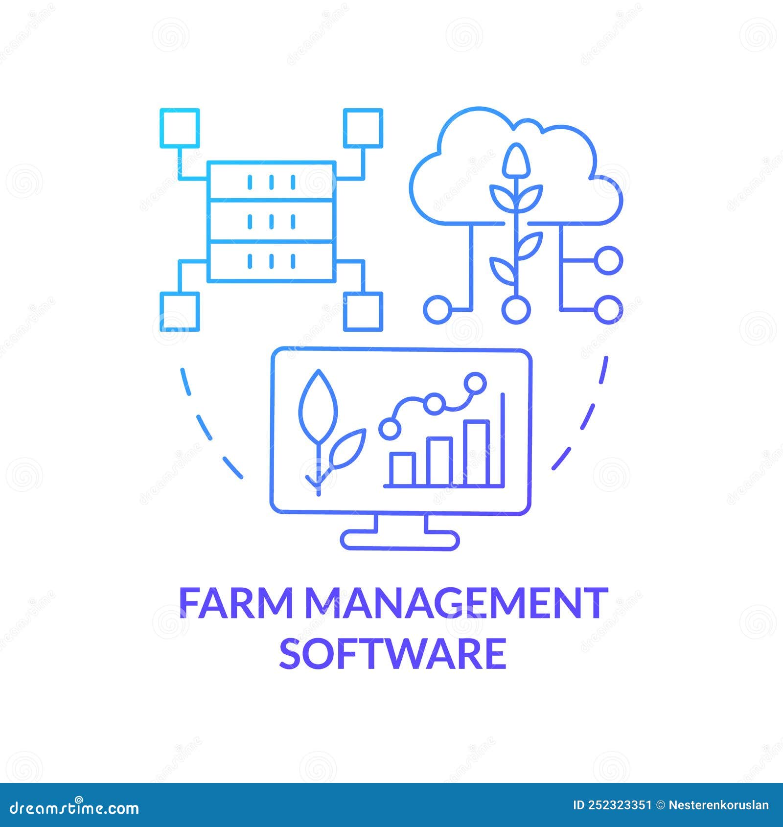 Farm Management Software Blue Gradient Concept Icon Stock Vector ...