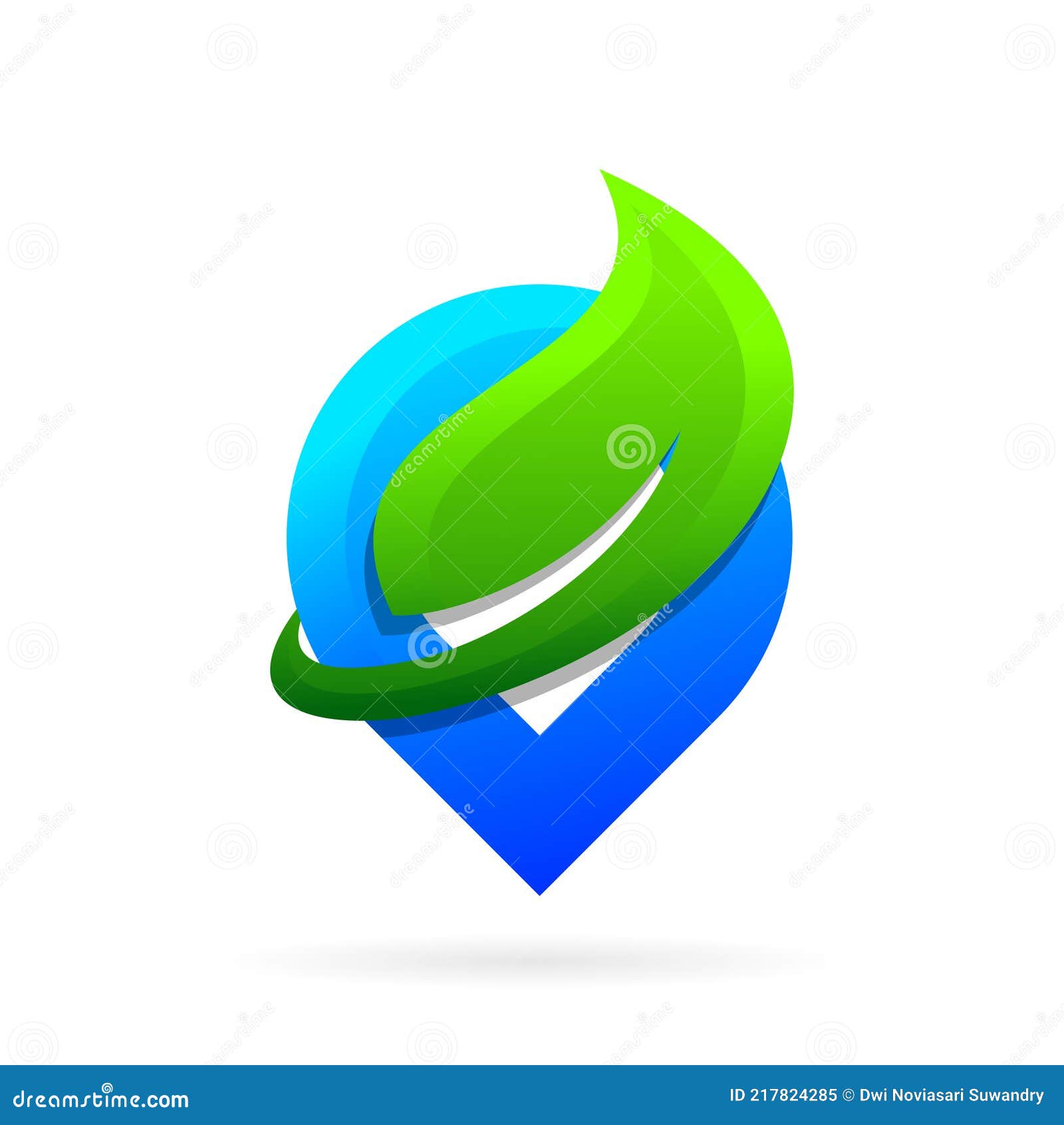 Leaf Logo Forming Map Location Symbol Stock Vector - Illustration of ...