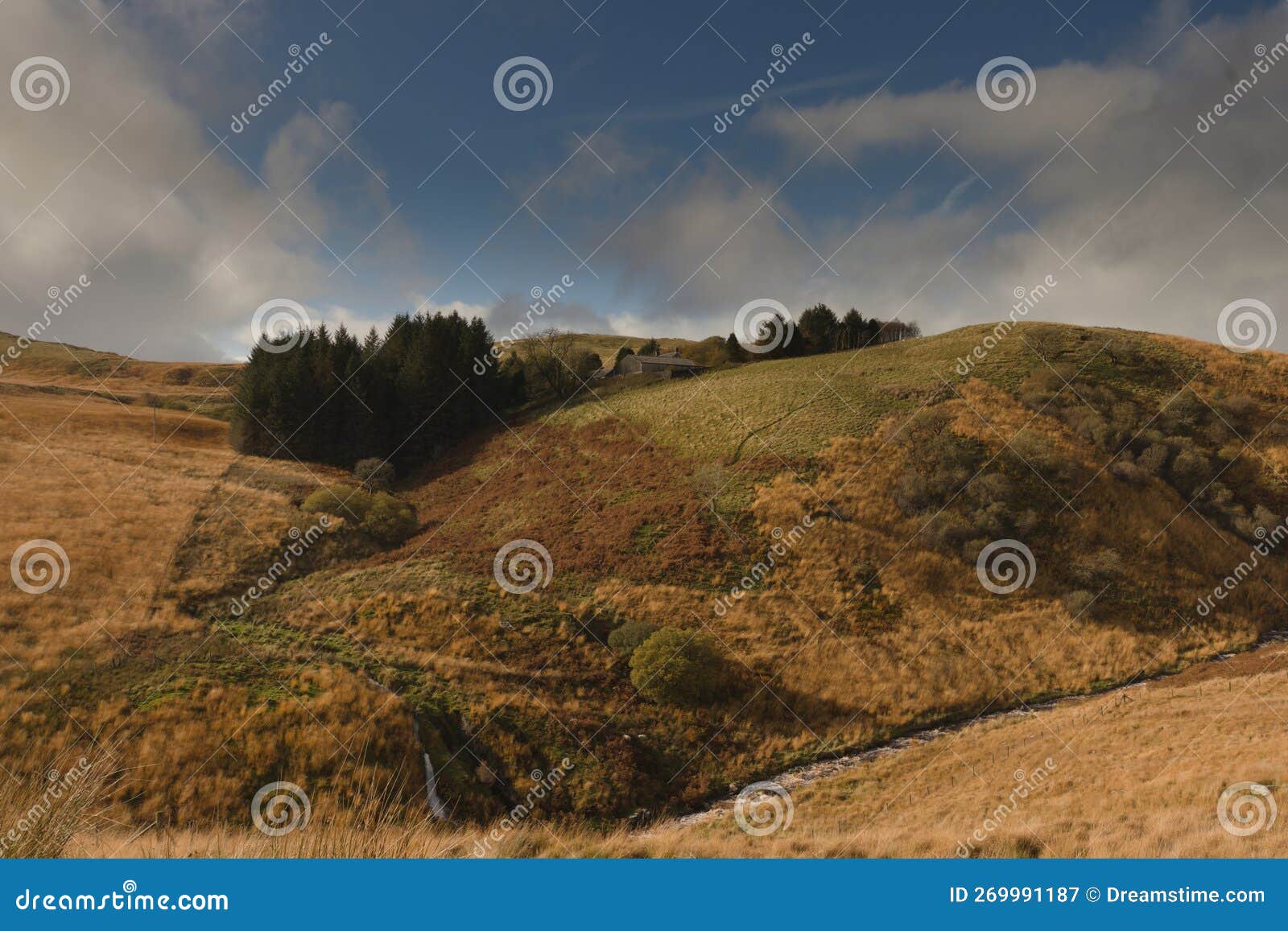A Farm in the Middle of the Wales Hills Stock Image - Image of nature ...