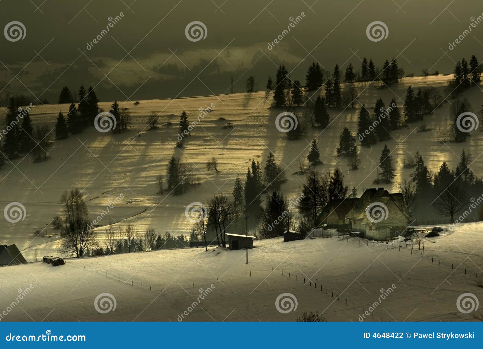 Farm on a mountain ridge stock photo. Image of landscape - 4648422