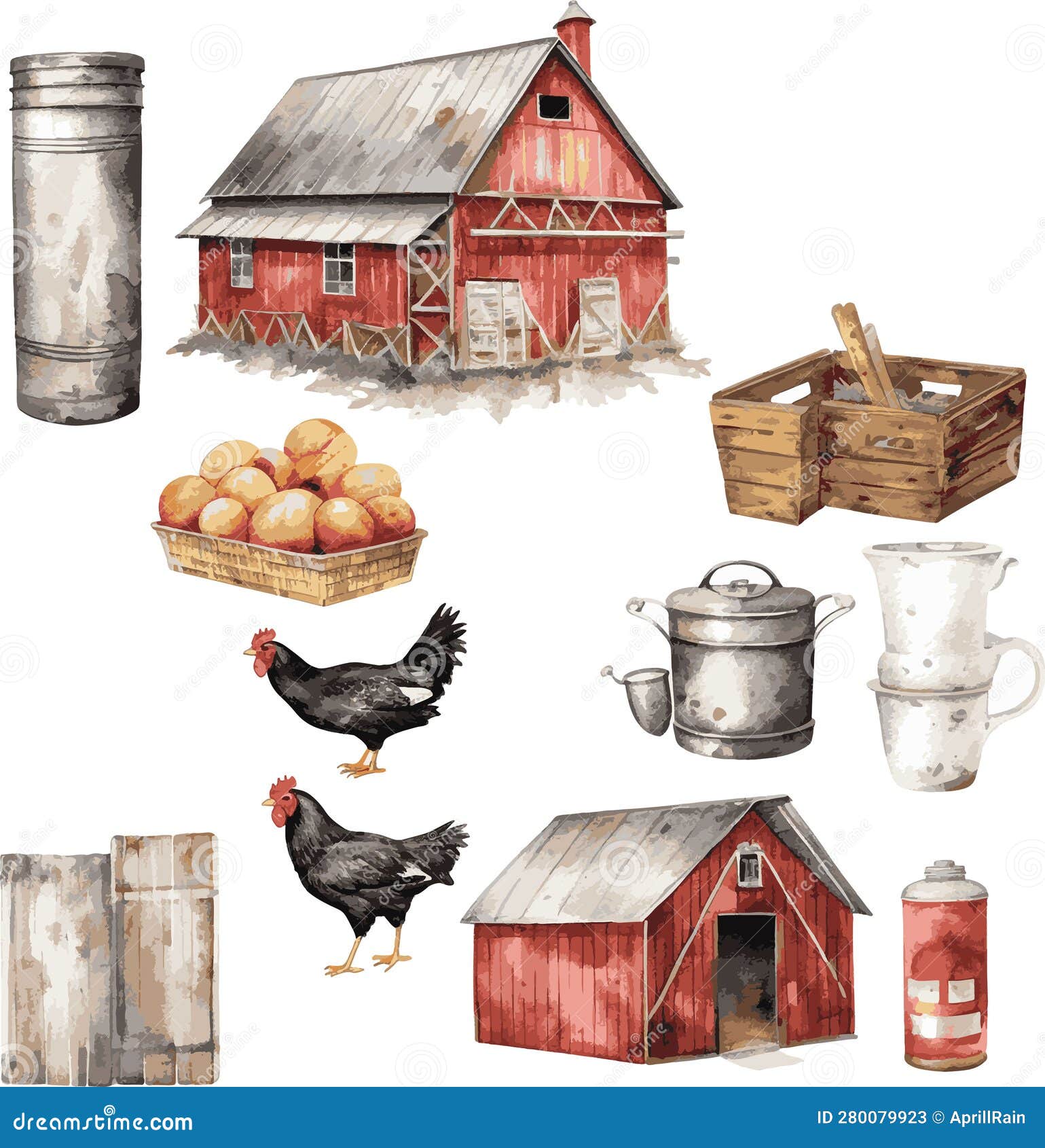 Various Items from the Farm.Instruments and Food Stock Vector ...