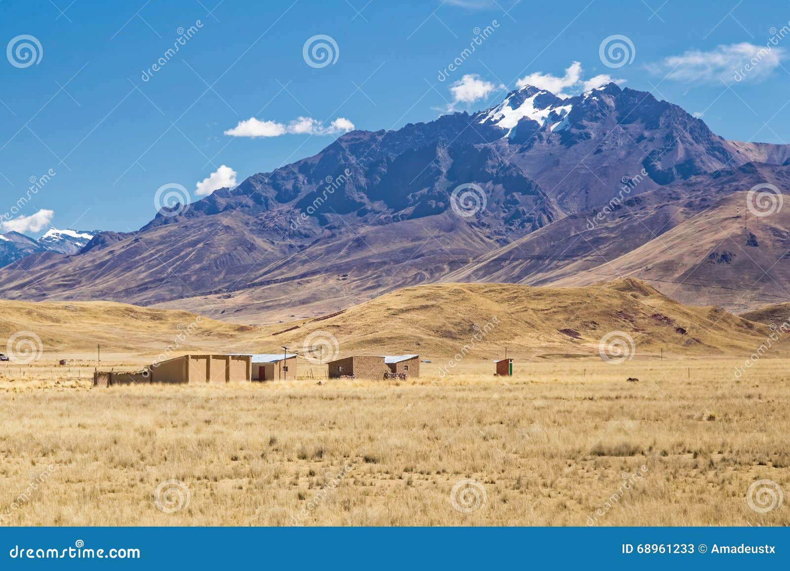 Farm and Old House in Andes Mountains, Peru Stock Image - Image of ...